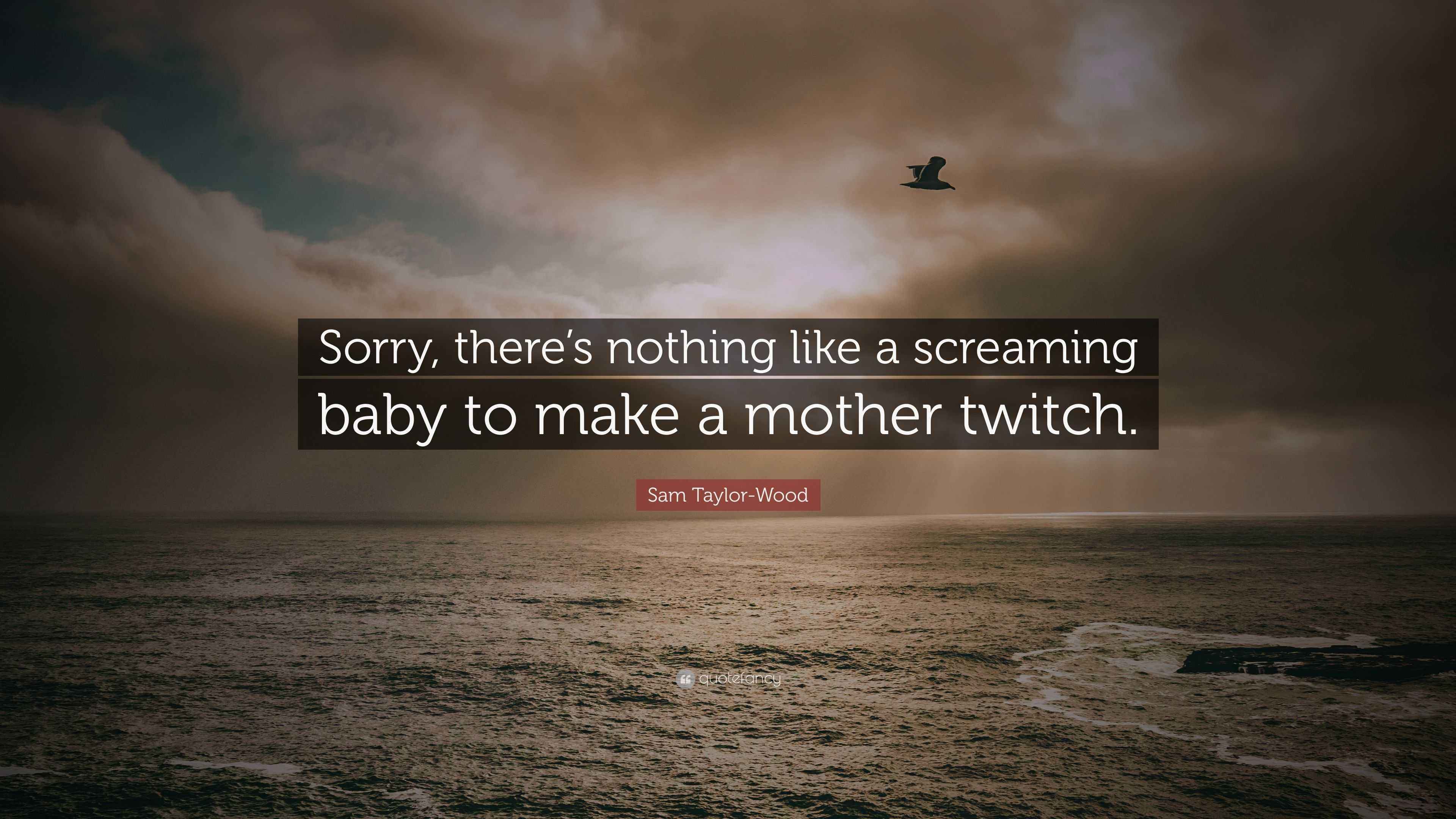 Sam Taylor-Wood Quote: “Sorry, there’s nothing like a screaming baby to ...