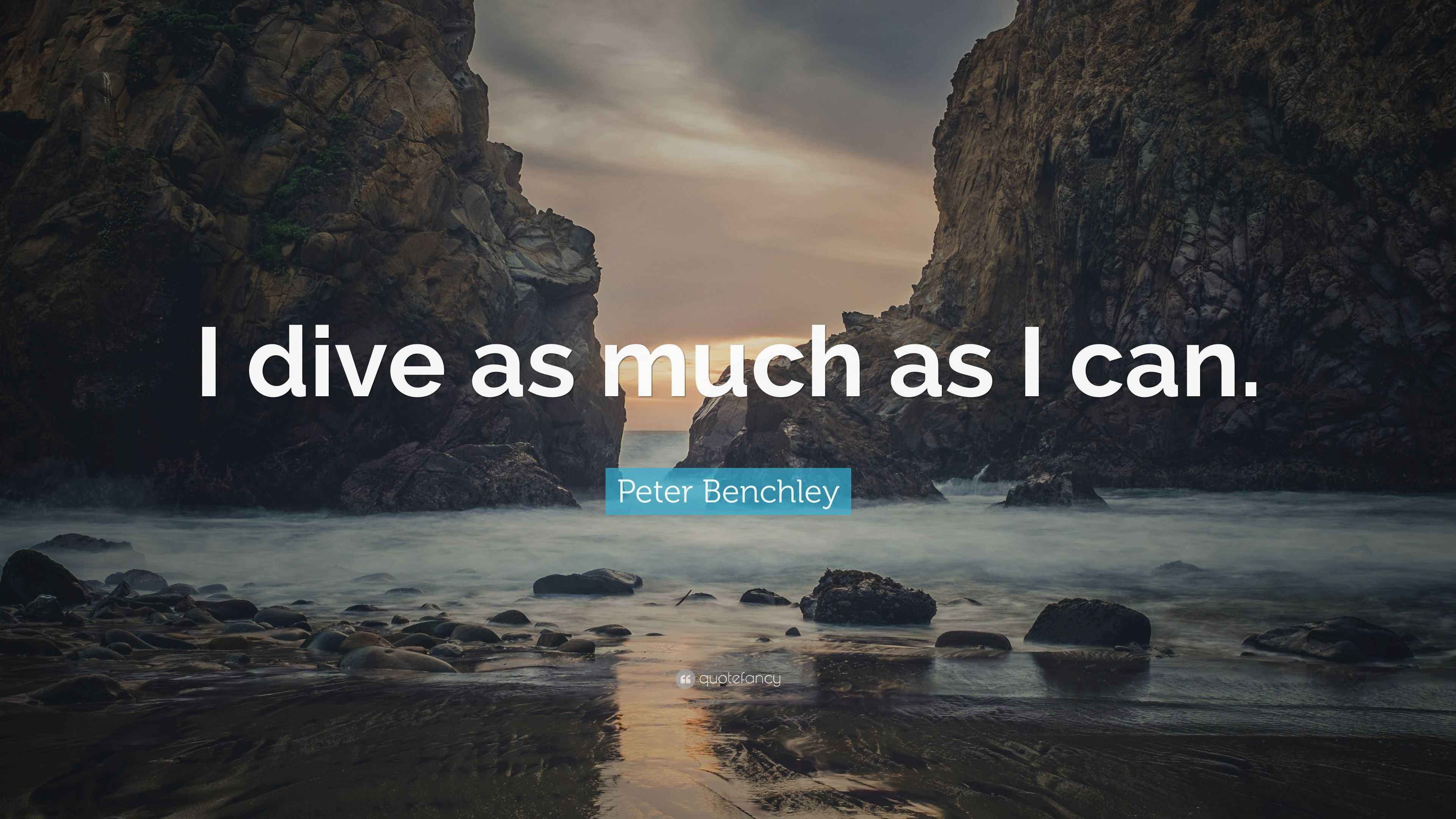 Peter Benchley Quote: “I dive as much as I can.”