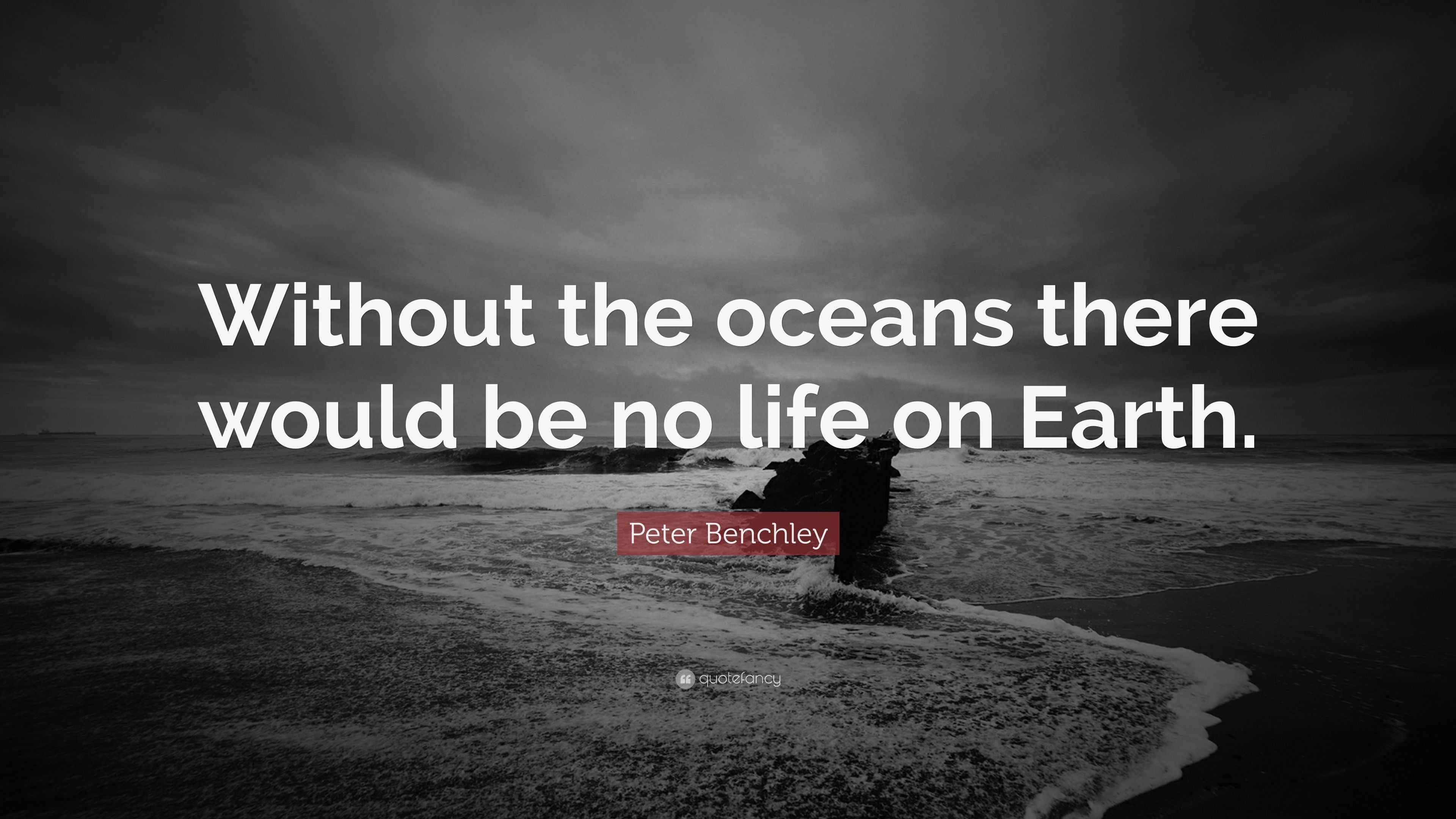 Peter Benchley Quote: “Without the oceans there would be no life on Earth.”