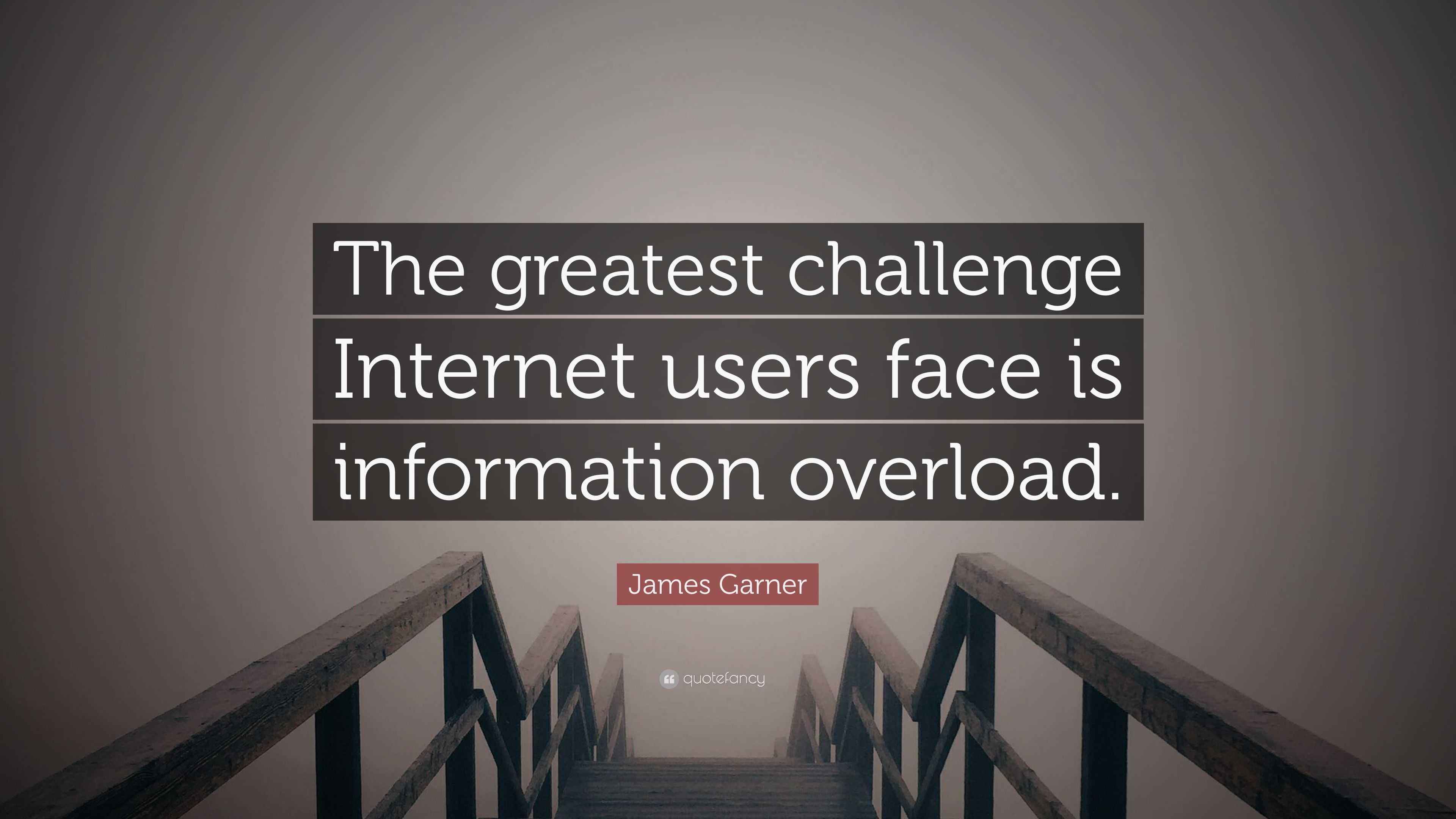 James Garner Quote: “The greatest challenge Internet users face is ...