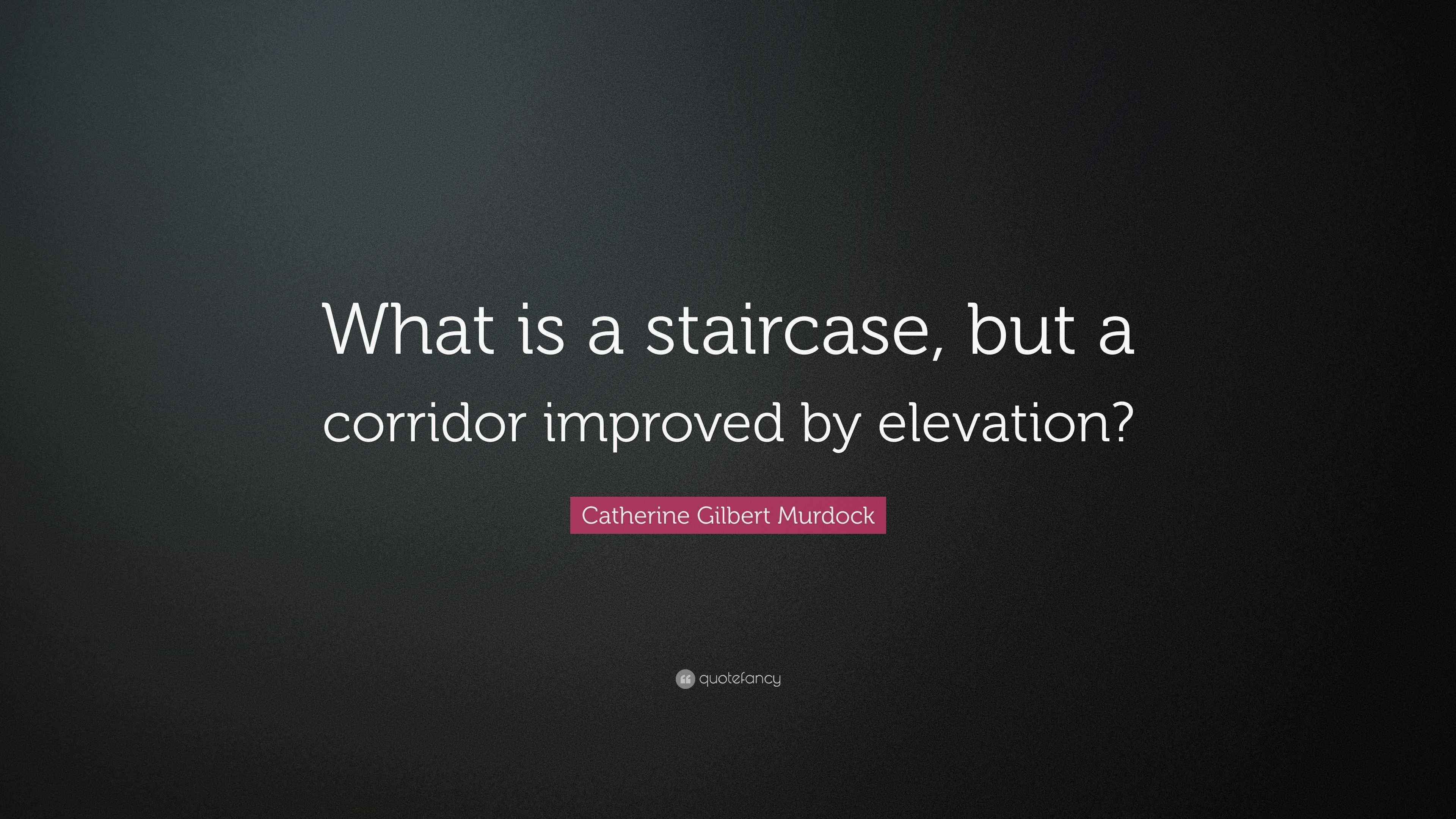 Catherine Gilbert Murdock Quote: “What is a staircase, but a corridor ...