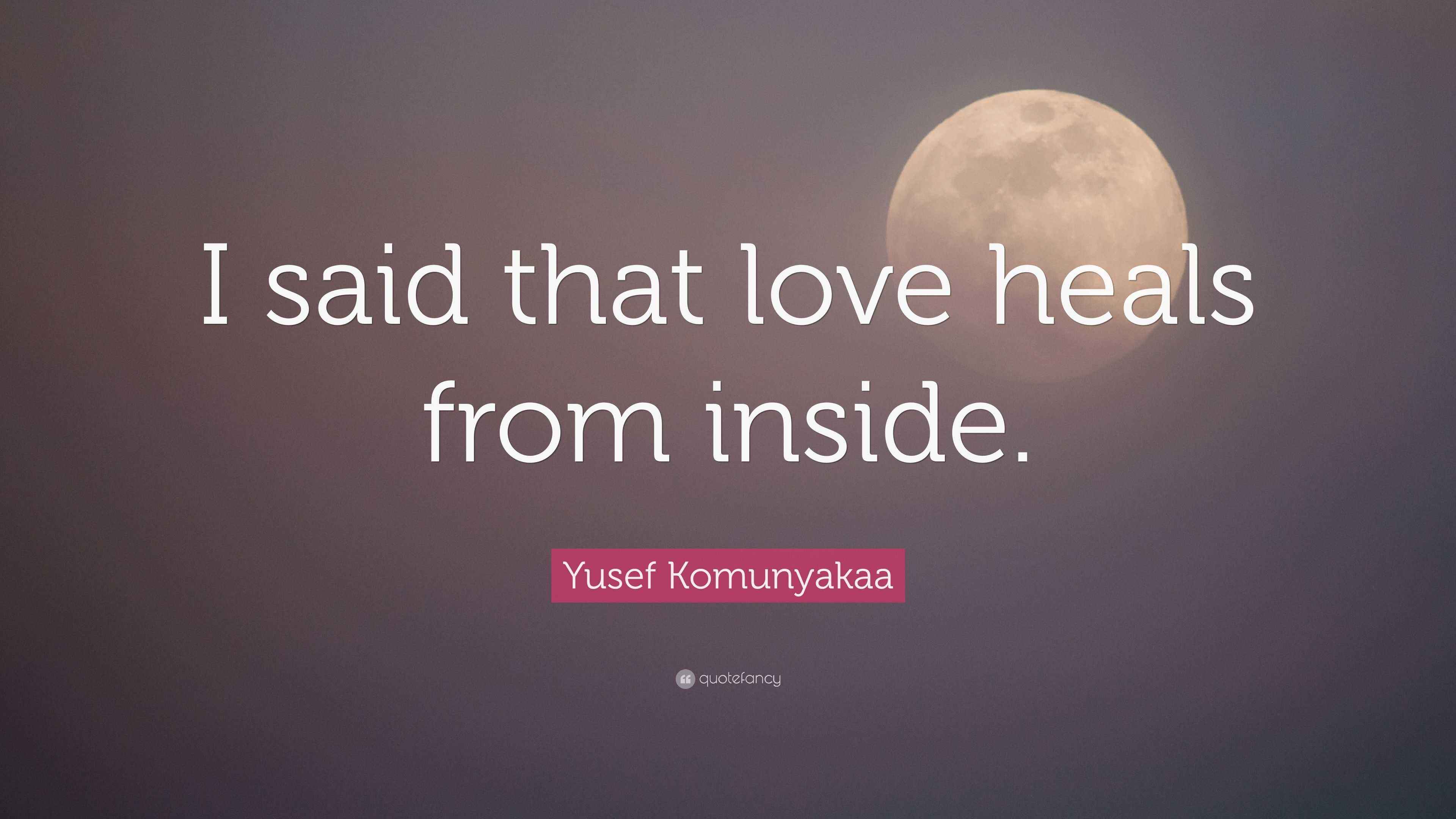 Yusef Komunyakaa Quote: “I said that love heals from inside.”