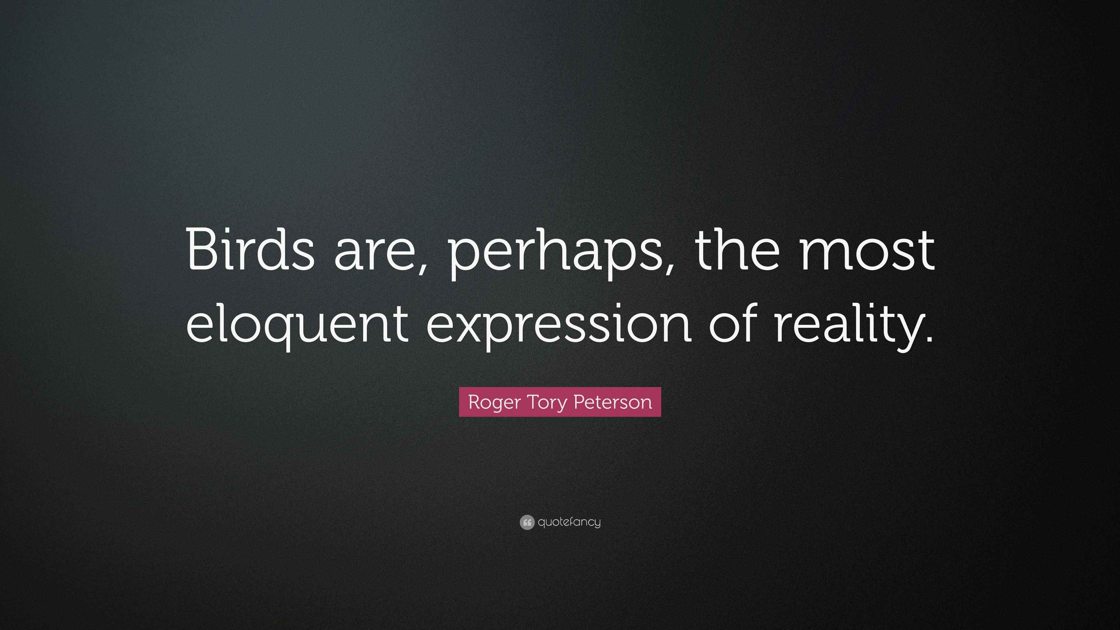 Roger Tory Peterson Quote: “Birds are, perhaps, the most eloquent ...