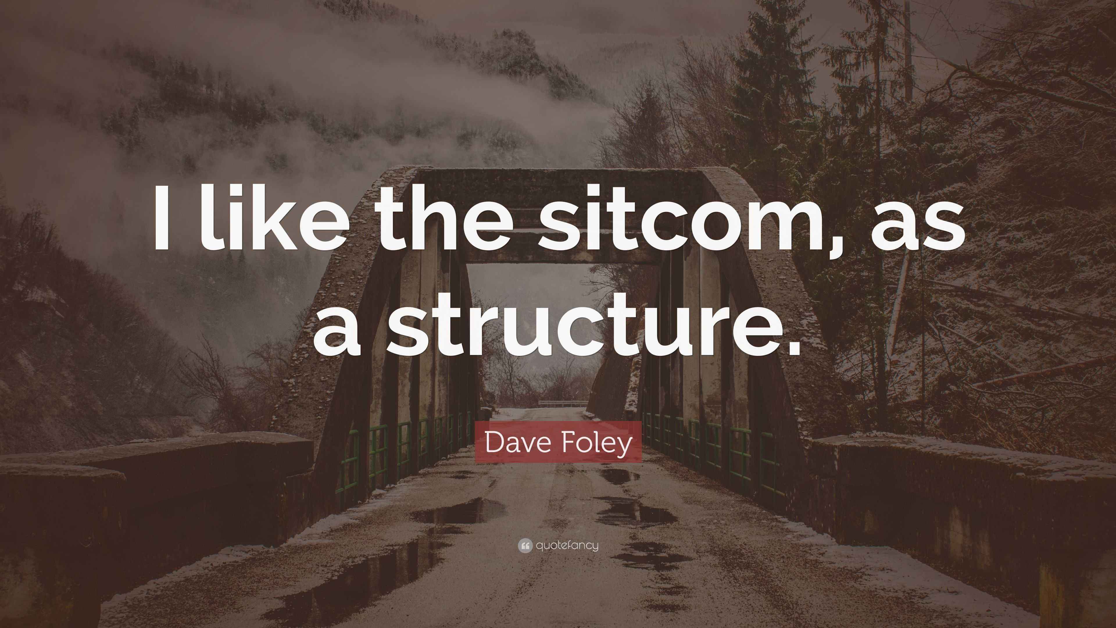 Dave Foley Quote: “I like the sitcom, as a structure.”