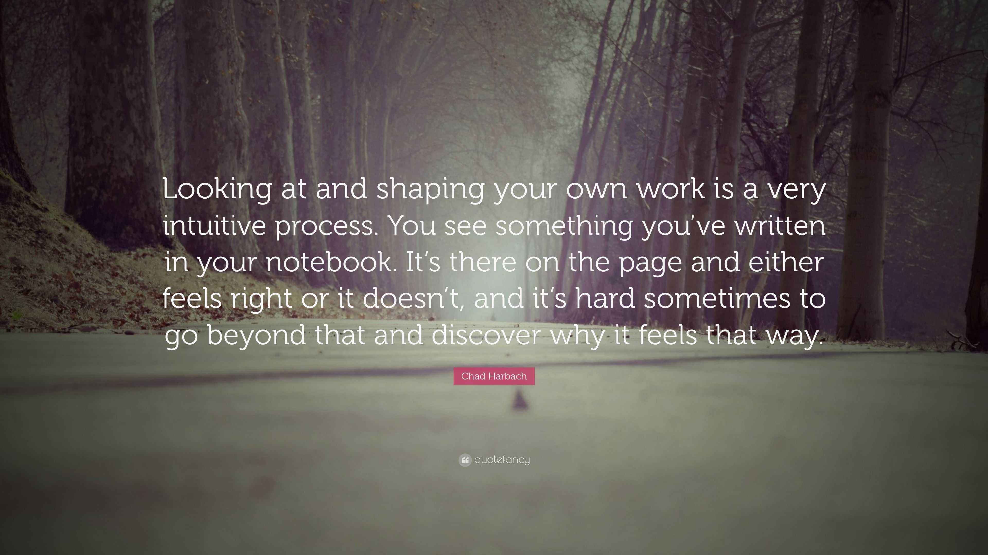Chad Harbach Quote: “Looking at and shaping your own work is a very ...