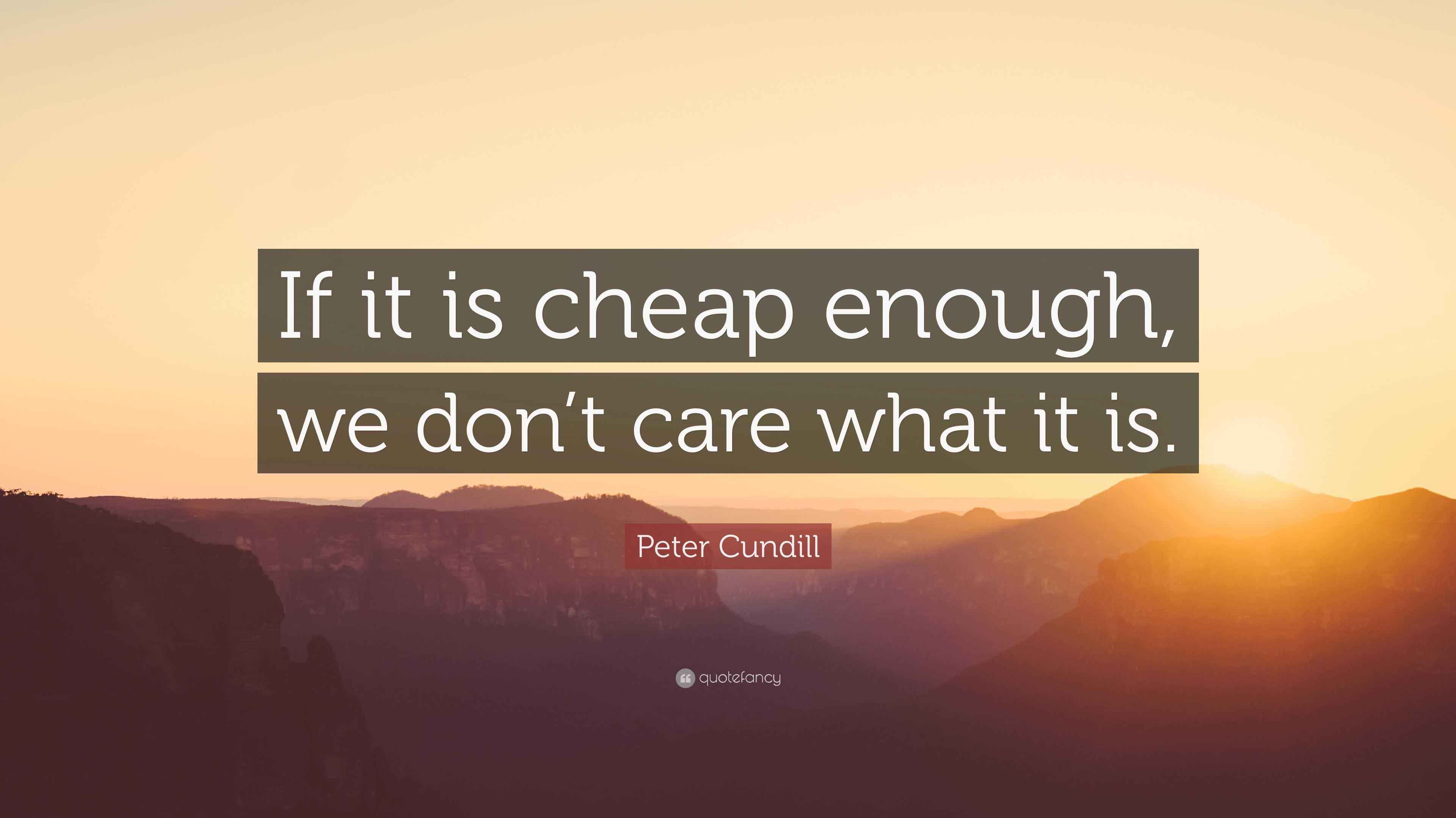 Peter Cundill Quote: “If it is cheap enough, we don’t care what it is.”