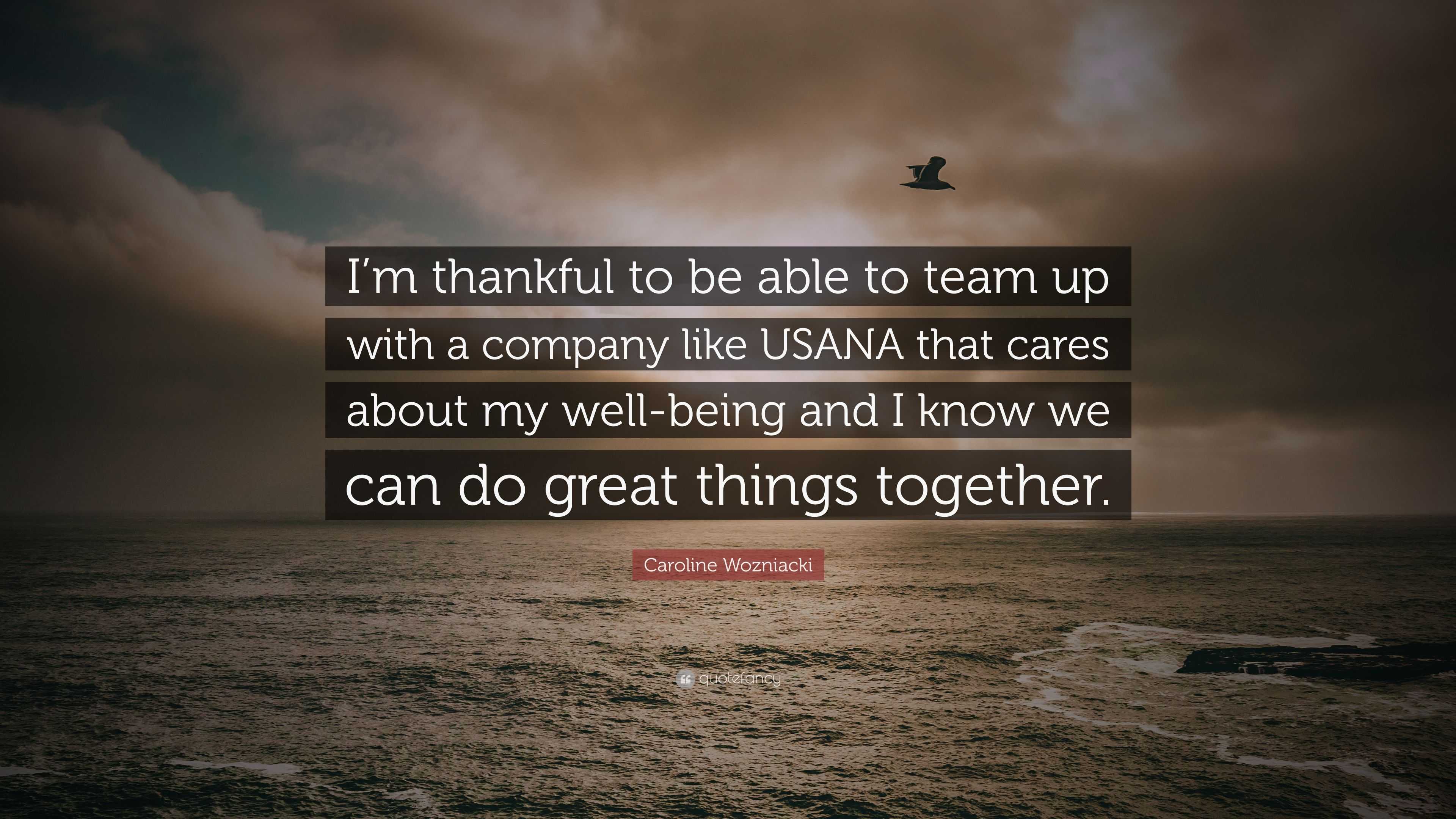 Caroline Wozniacki Quote: “I’m thankful to be able to team up with a ...