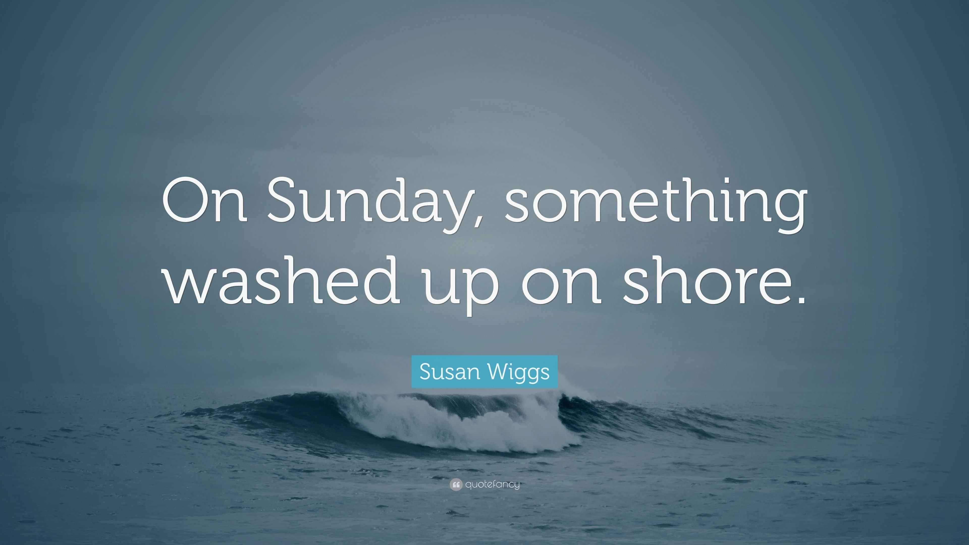 Susan Wiggs Quote: “On Sunday, something washed up on shore.”