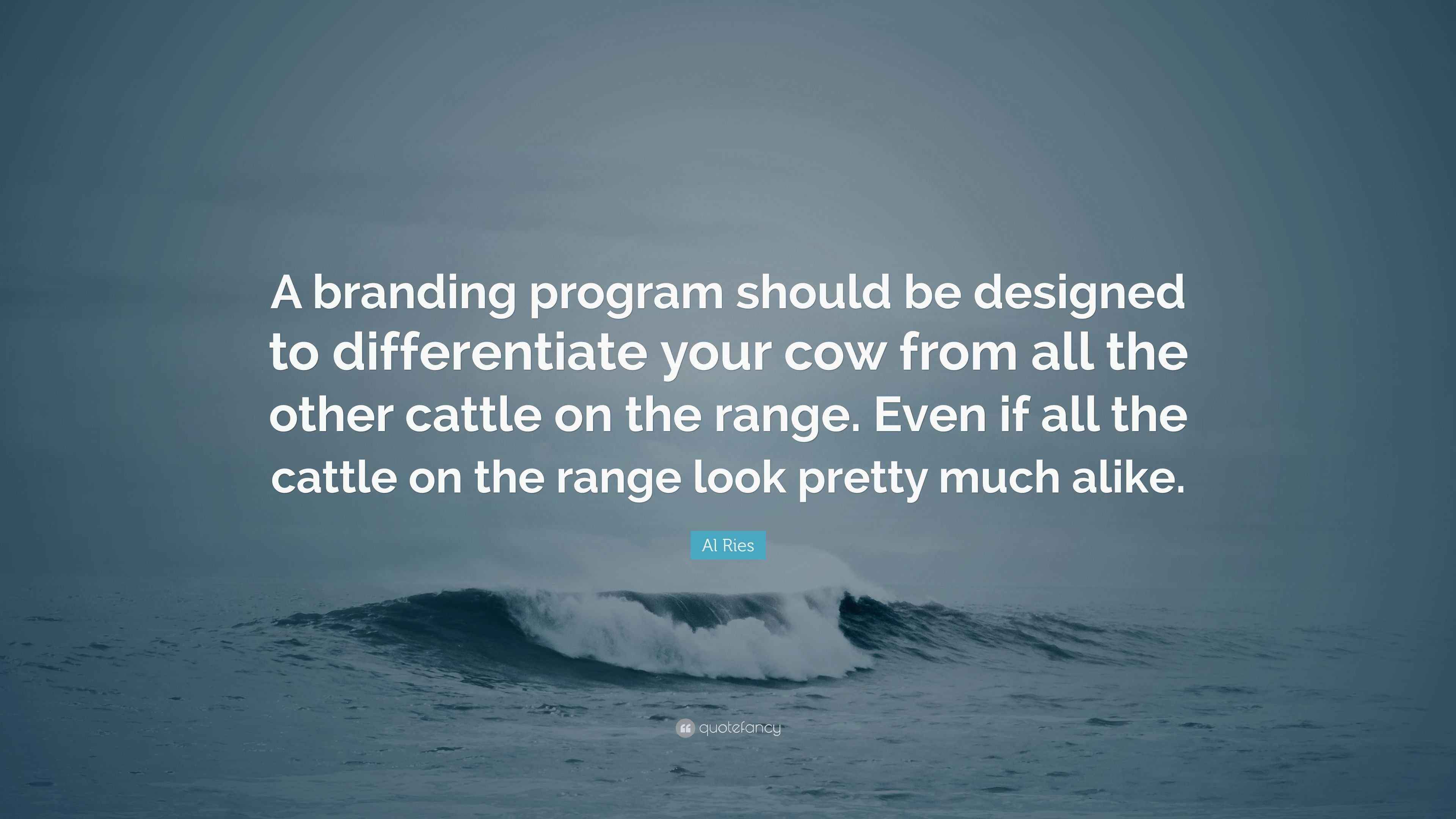 Al Ries Quote: “A branding program should be designed to differentiate your cow from all the ...
