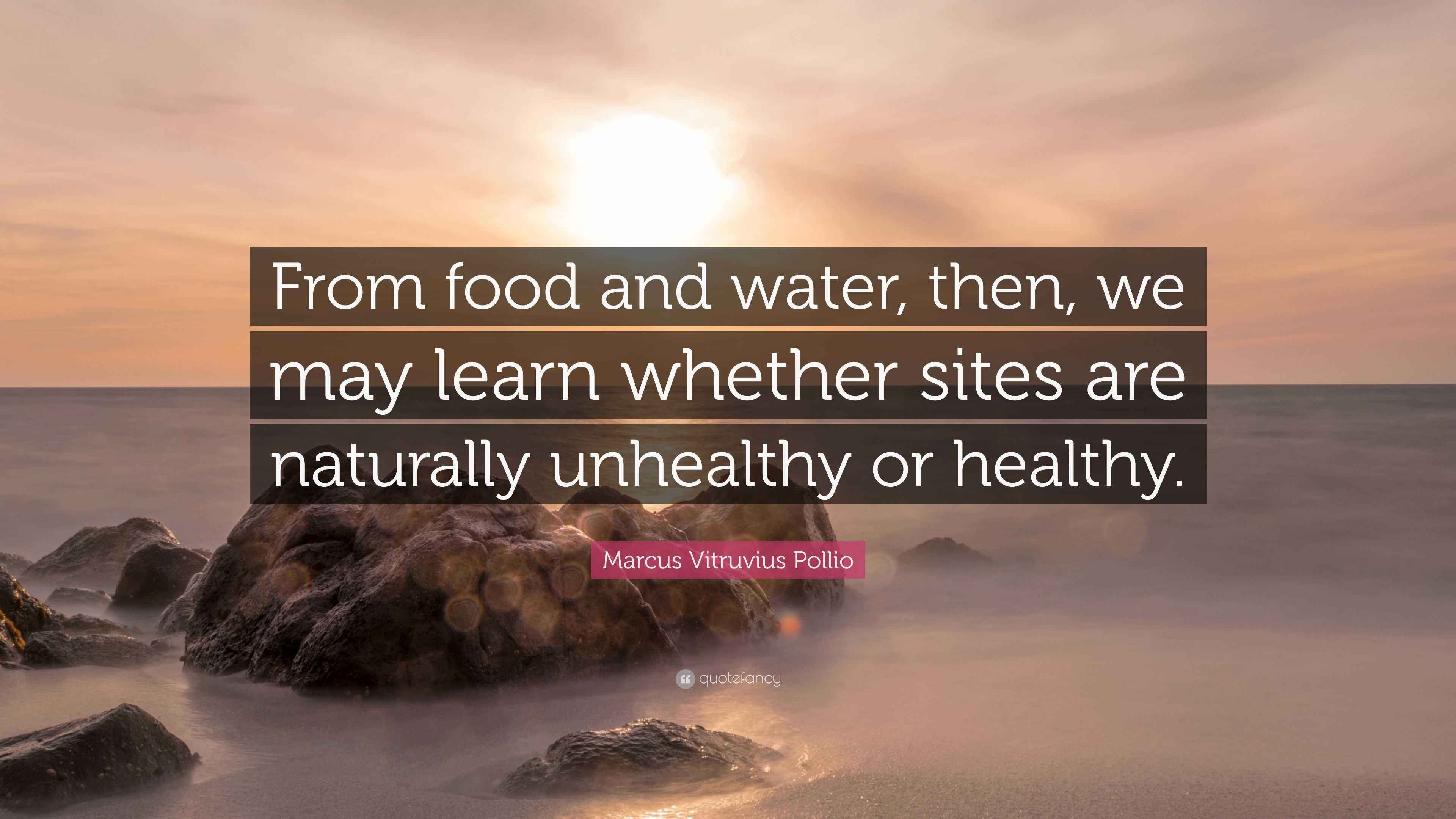 Marcus Vitruvius Pollio Quote: “From food and water, then, we may learn ...