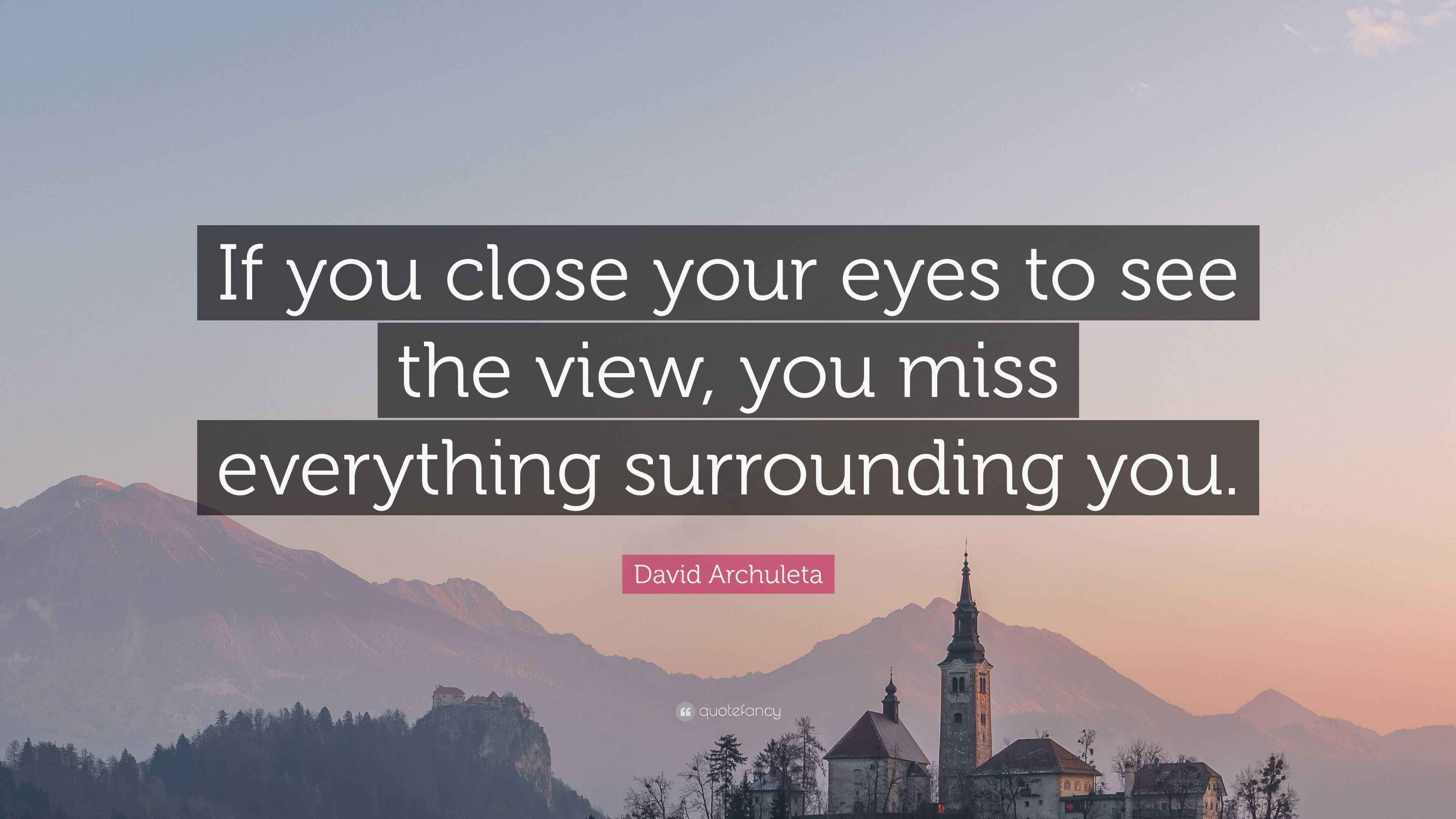 David Archuleta Quote: “If you close your eyes to see the view, you ...