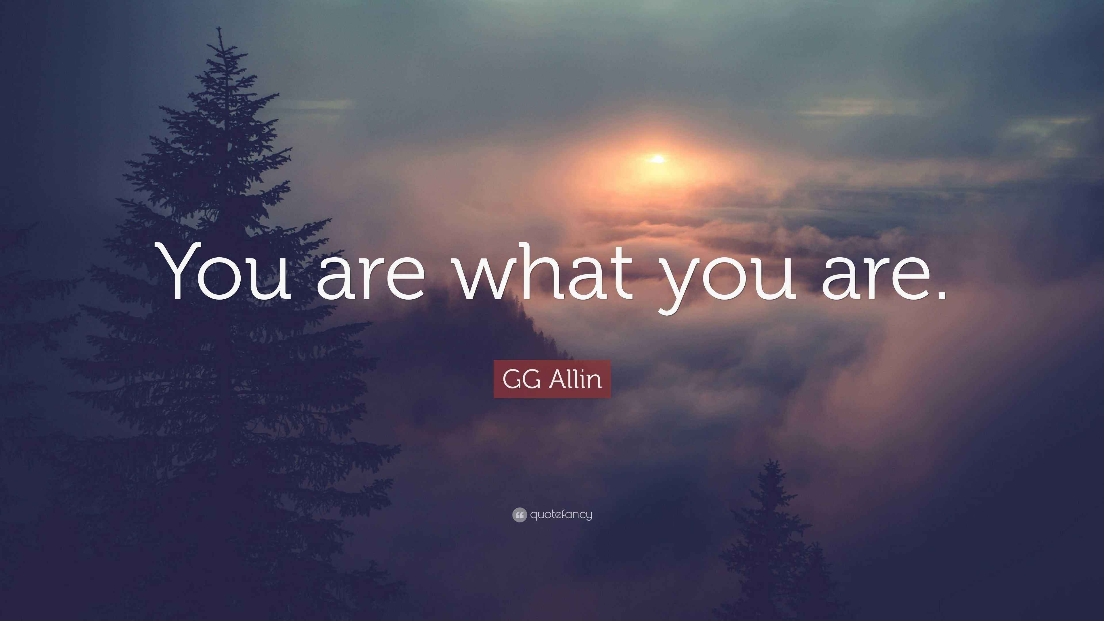 GG Allin Quote: “You are what you are.”