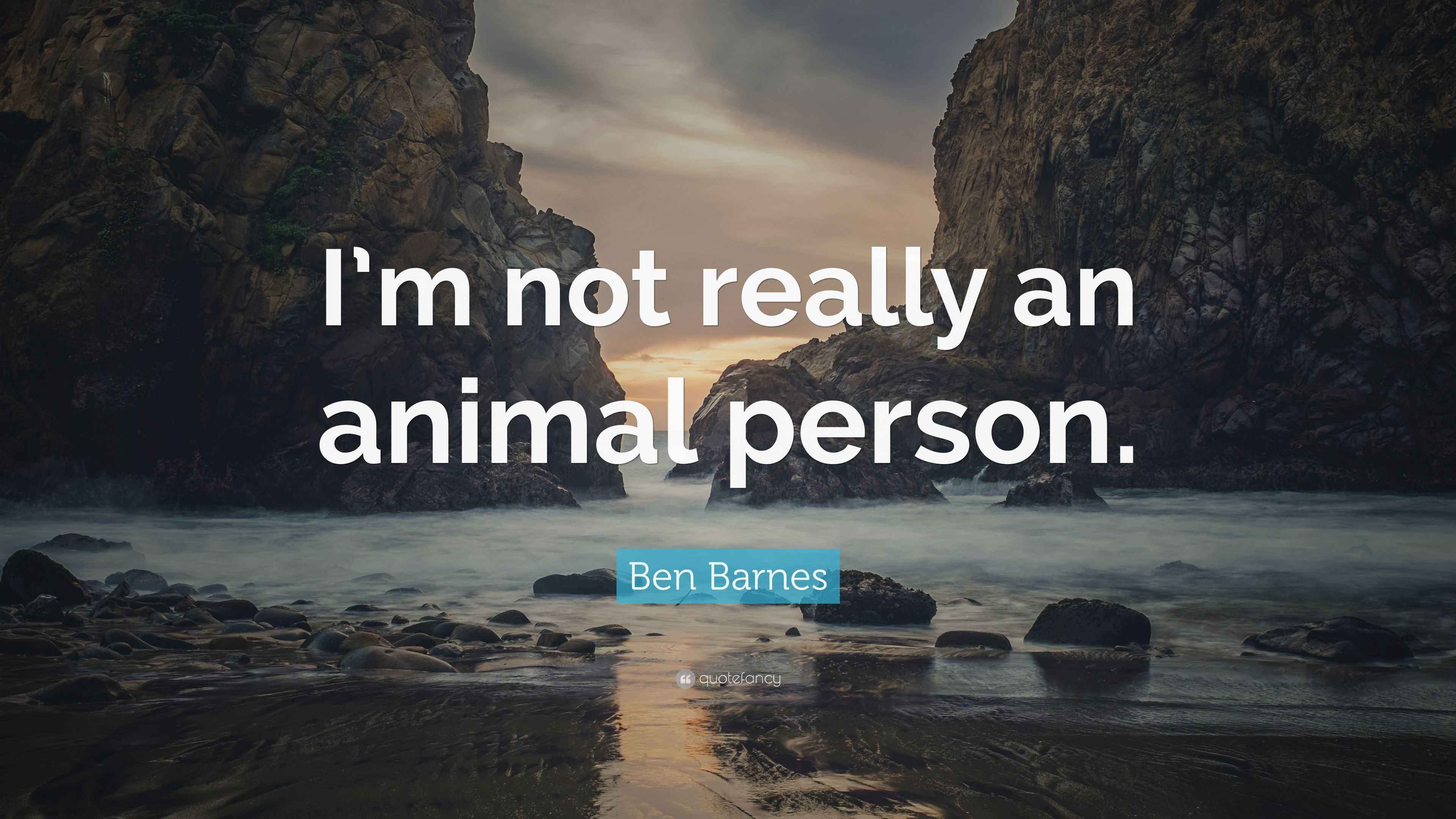 Ben Barnes Quote: “I’m not really an animal person.”
