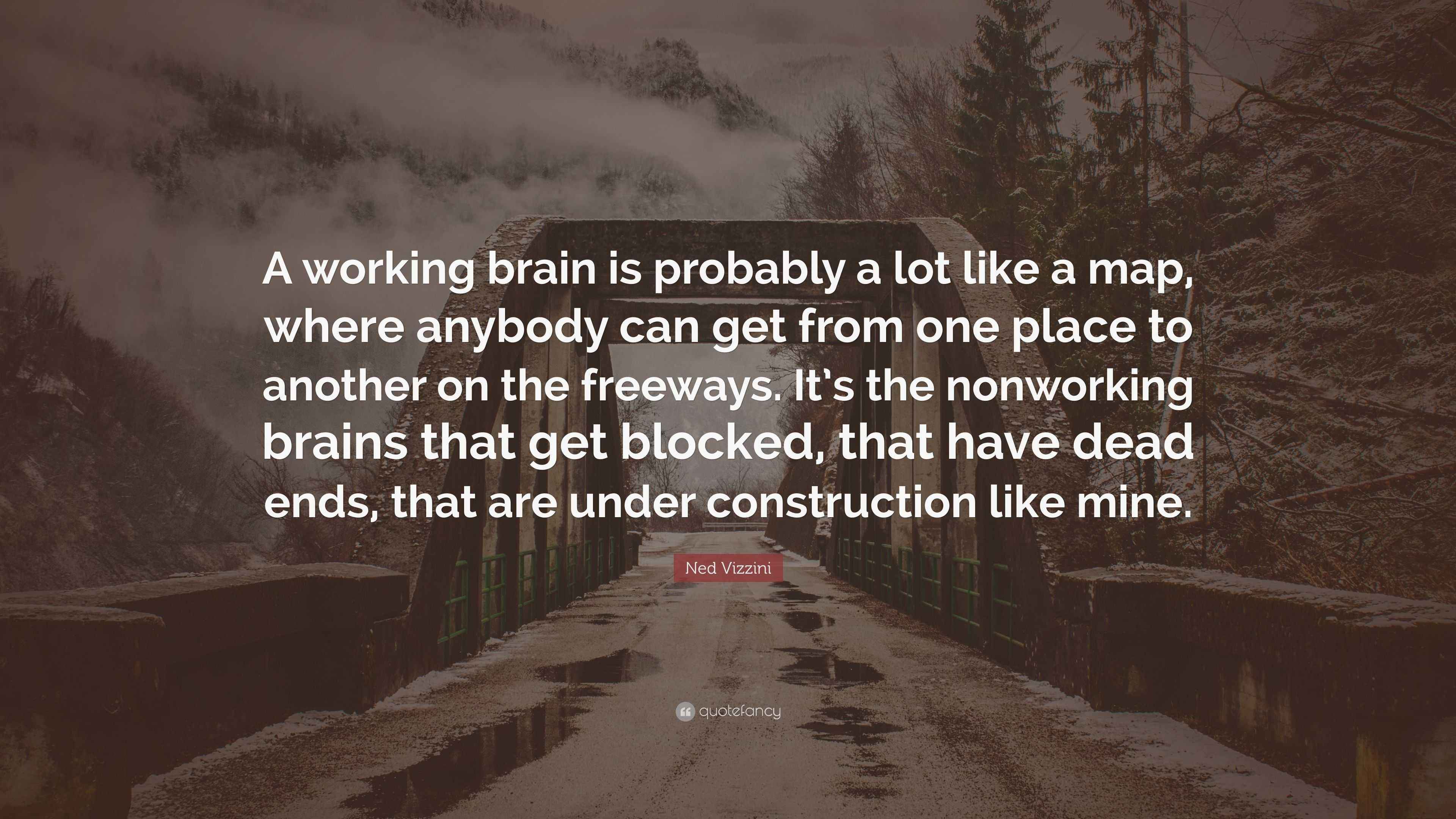 Ned Vizzini Quote: “A working brain is probably a lot like a map, where ...