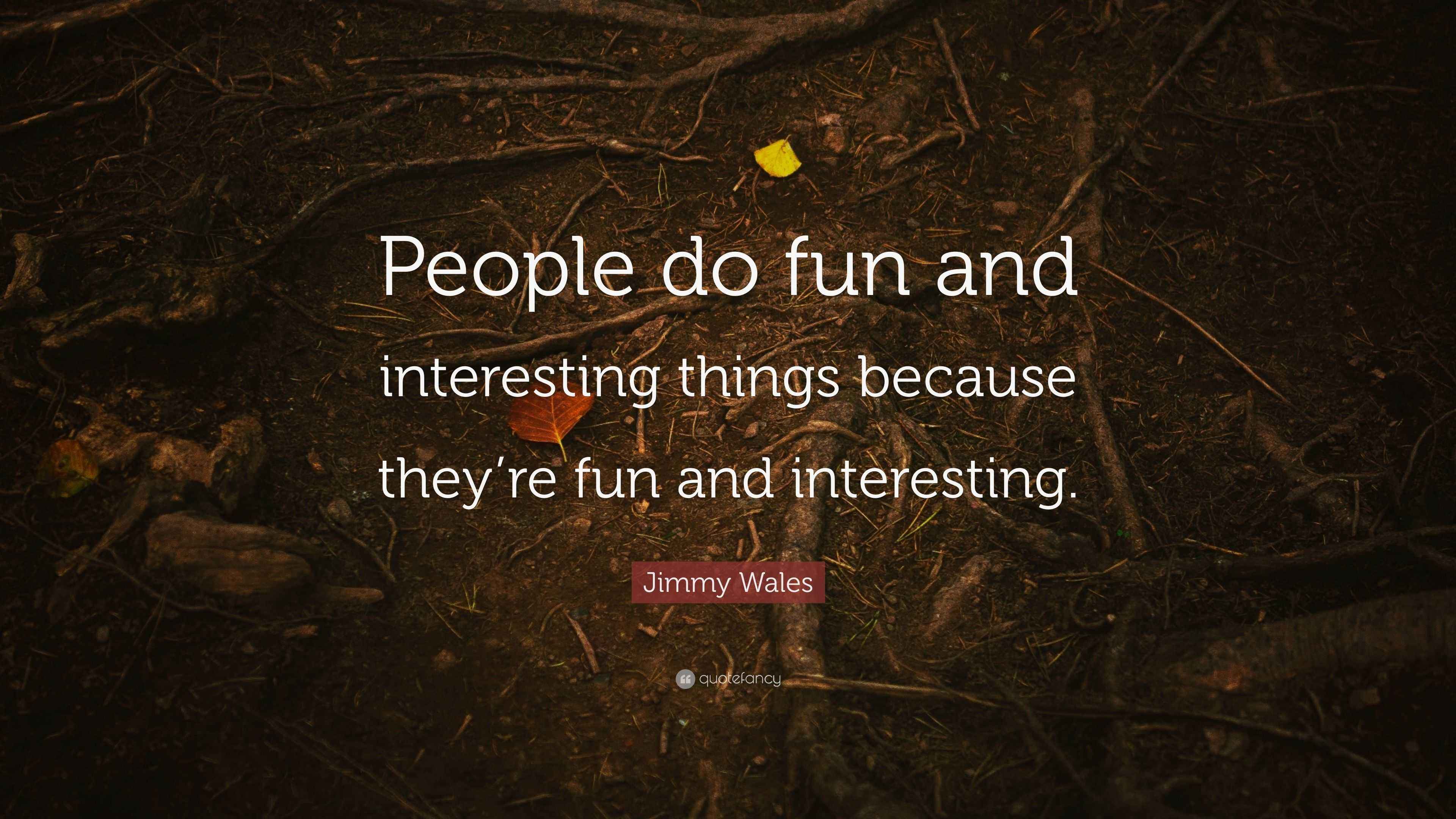 Jimmy Wales Quote: “People do fun and interesting things because they ...