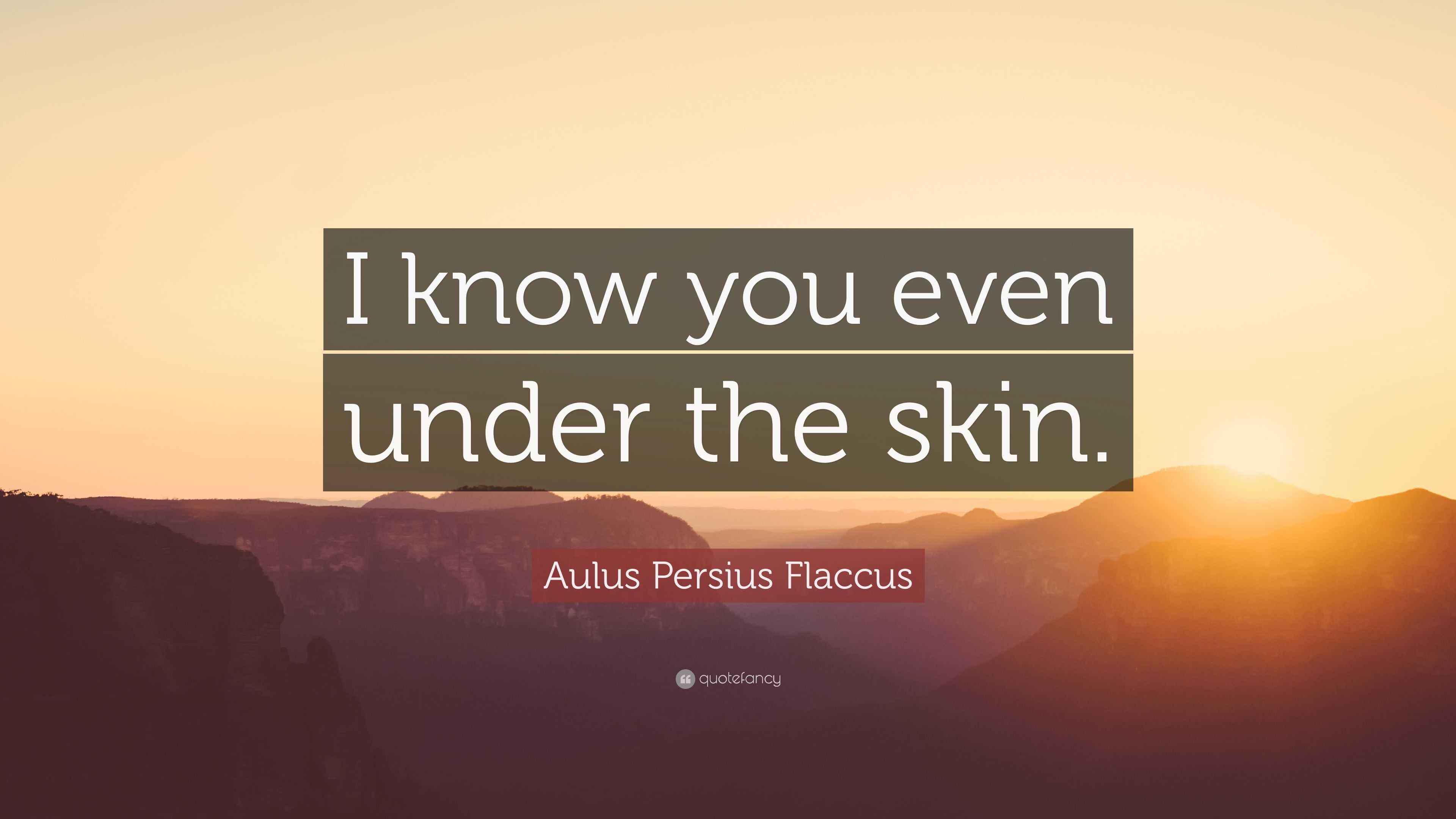 Aulus Persius Flaccus Quote: “I know you even under the skin.”