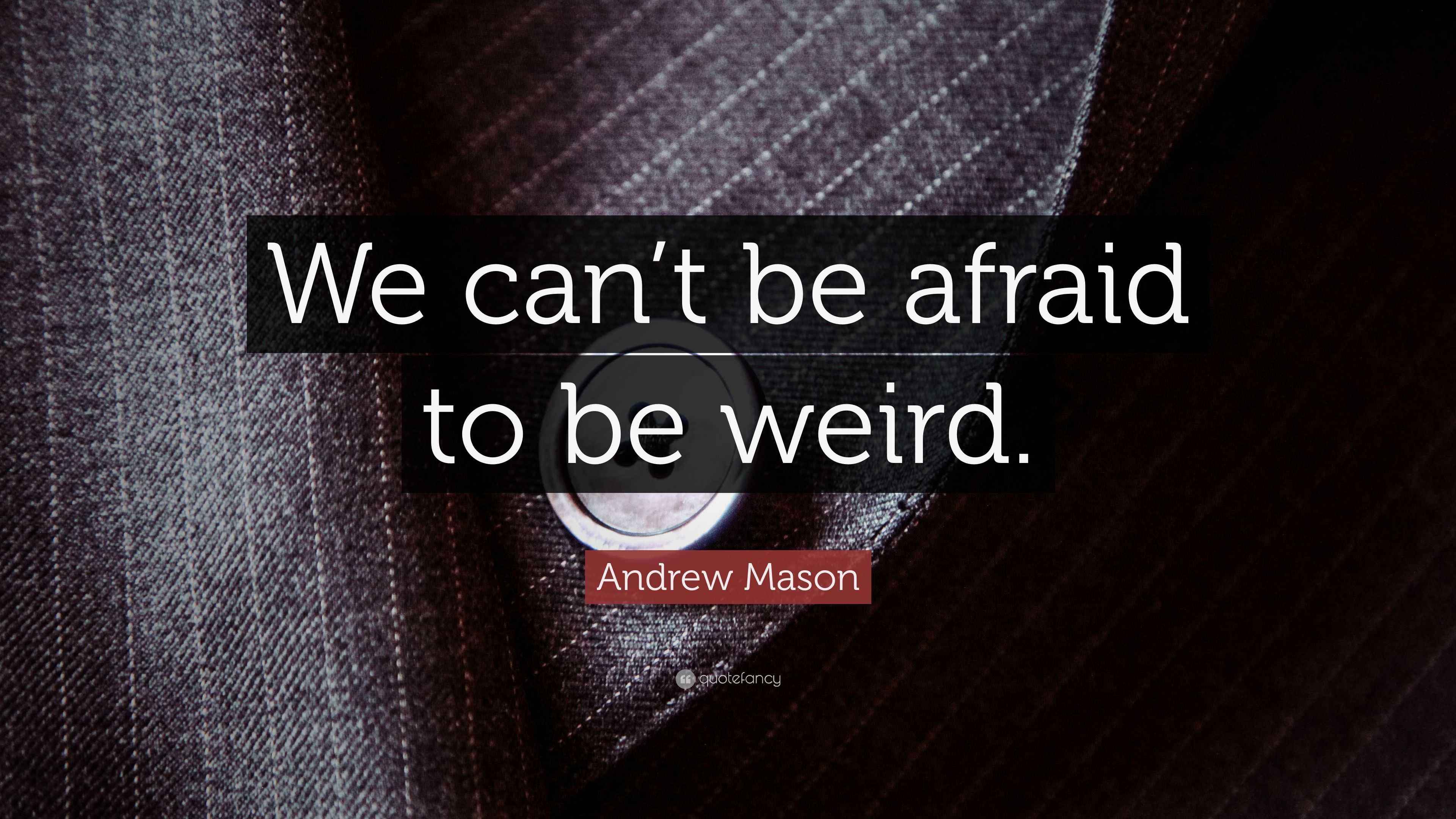 Andrew Mason Quote: “We can’t be afraid to be weird.”