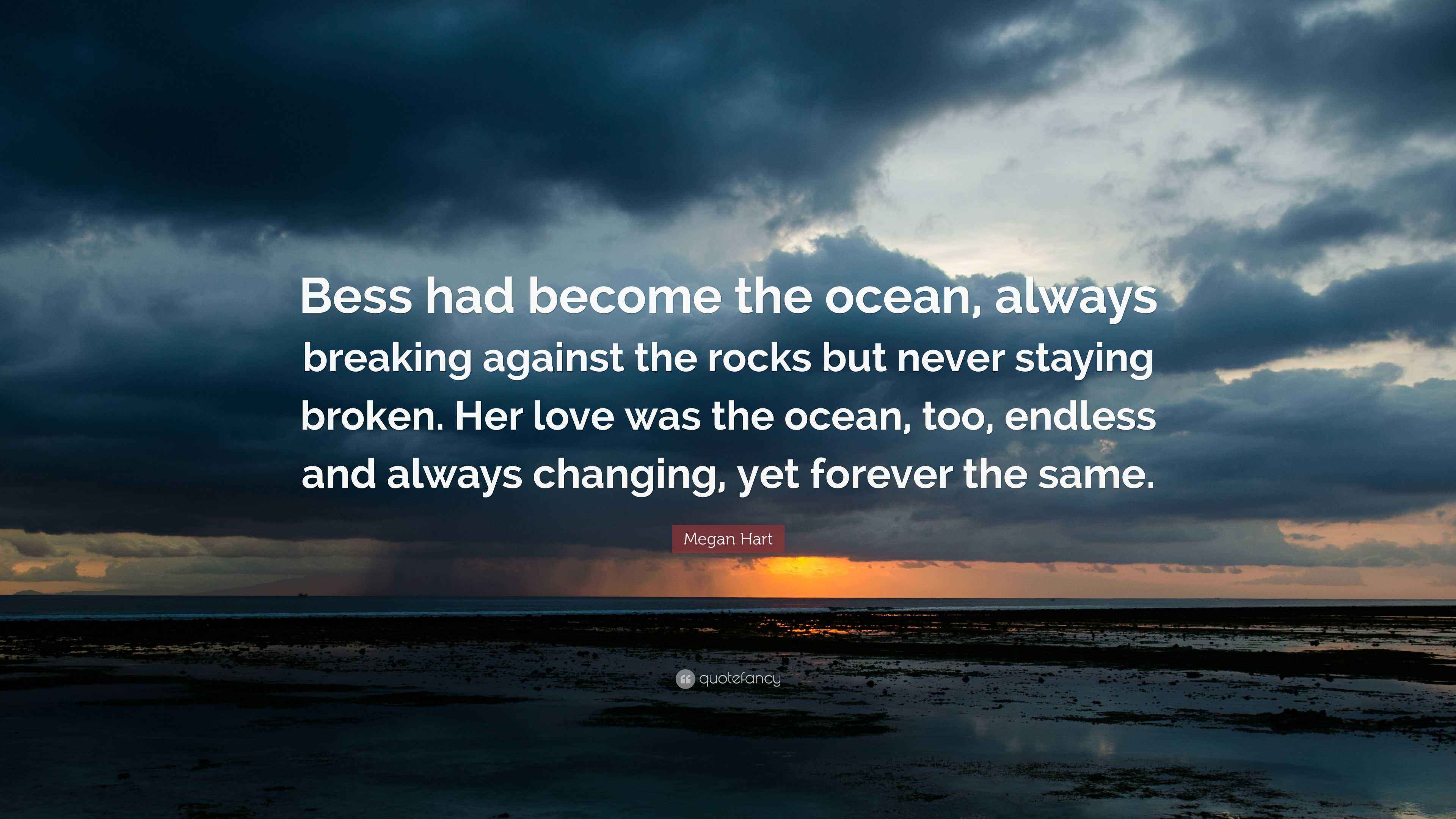 Megan Hart Quote: “Bess had become the ocean, always breaking against ...