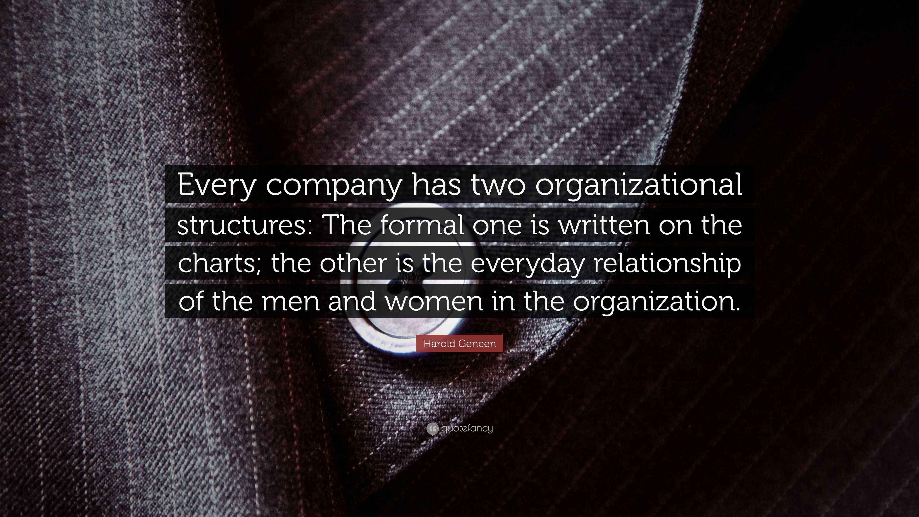 Harold Geneen Quote: “Every company has two organizational structures ...