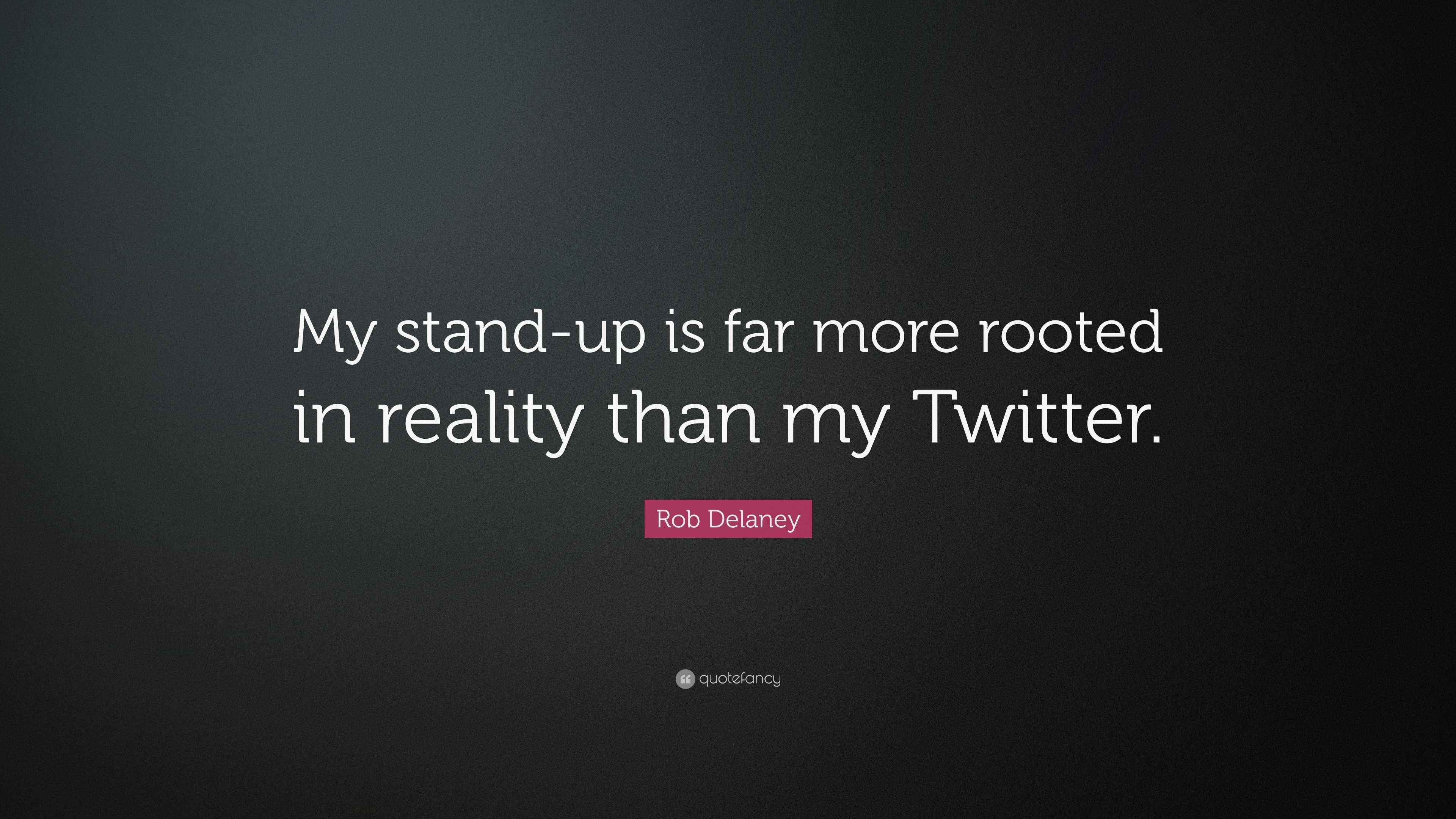Rob Delaney Quote: “My stand-up is far more rooted in reality than my ...