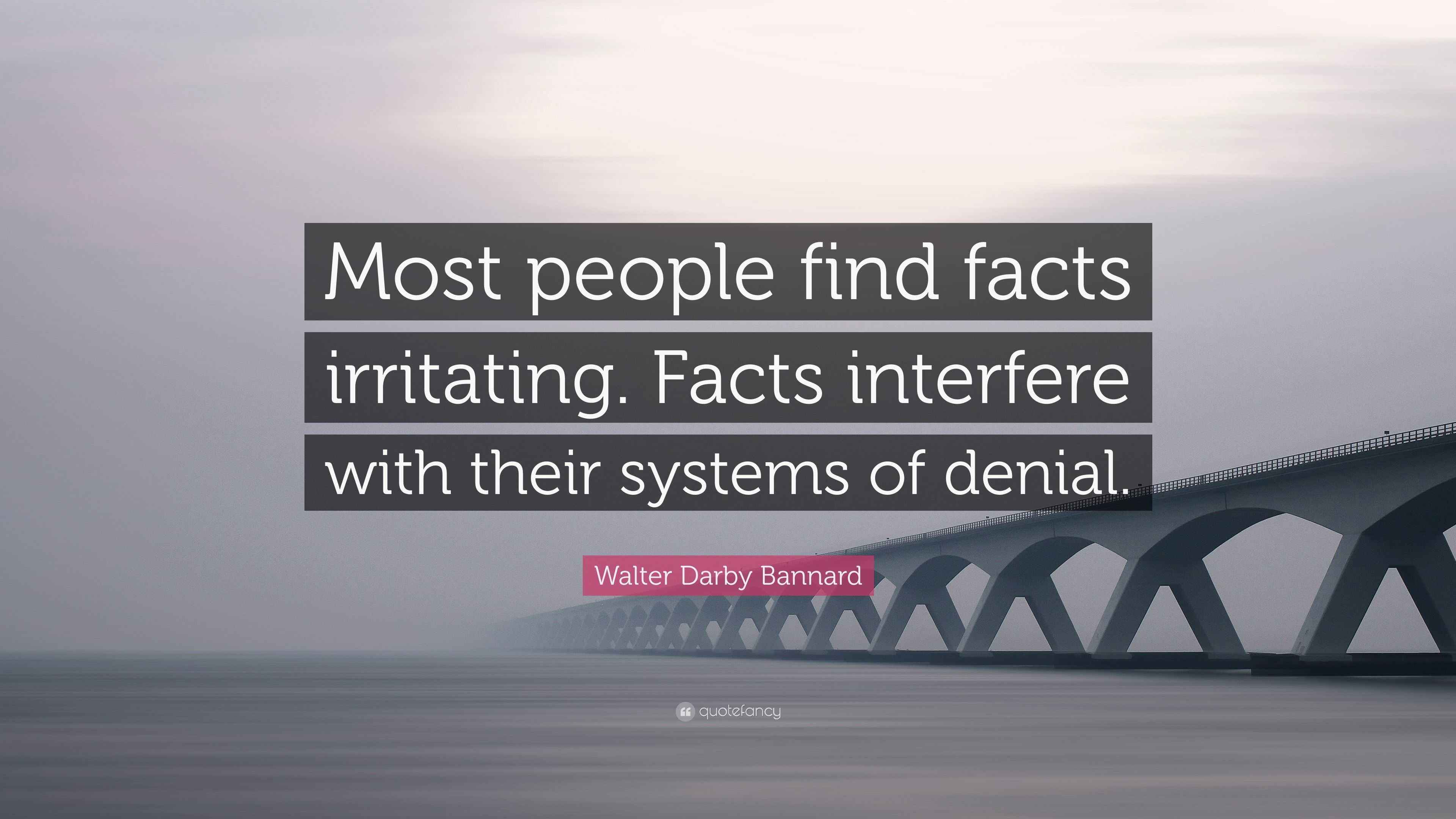 Walter Darby Bannard Quote: “Most people find facts irritating. Facts ...