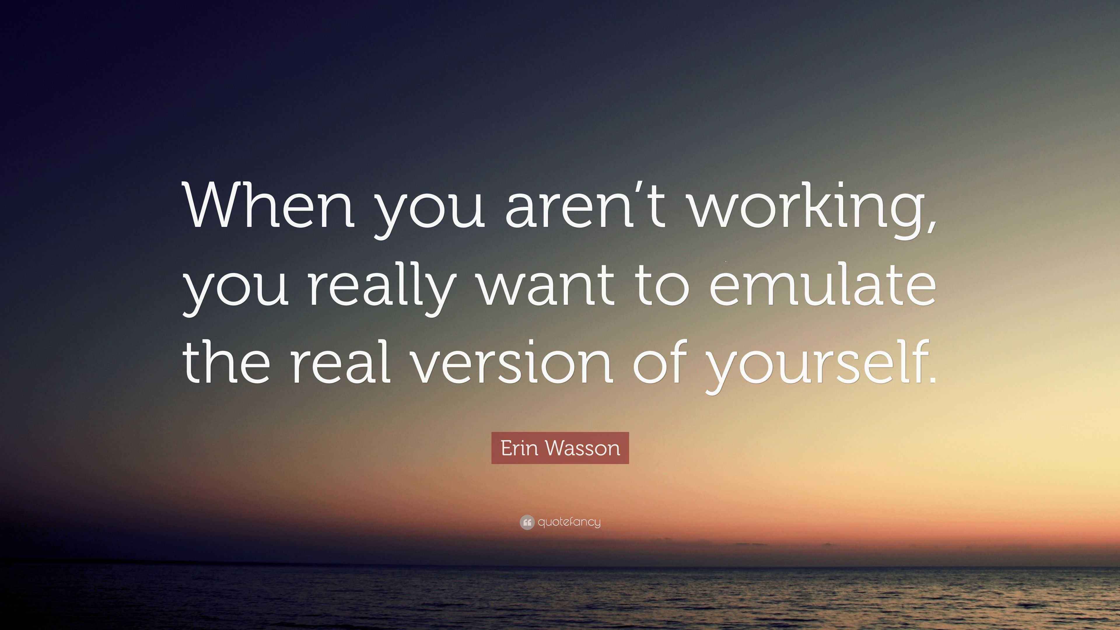 Erin Wasson Quote: “When you aren’t working, you really want to emulate ...