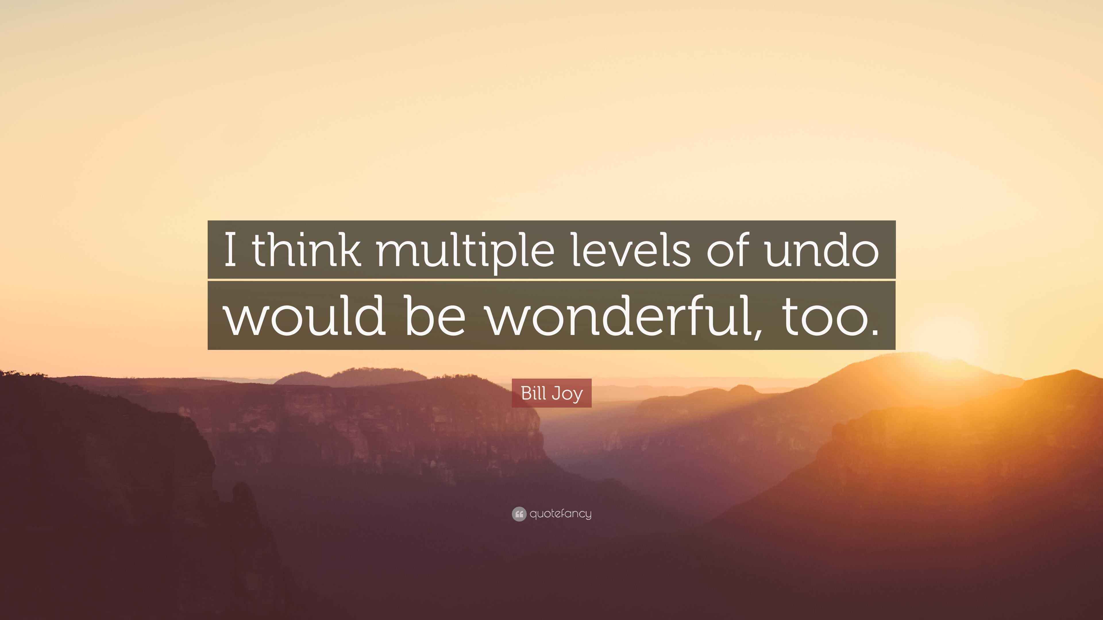 Bill Joy Quote: “I think multiple levels of undo would be wonderful, too.”
