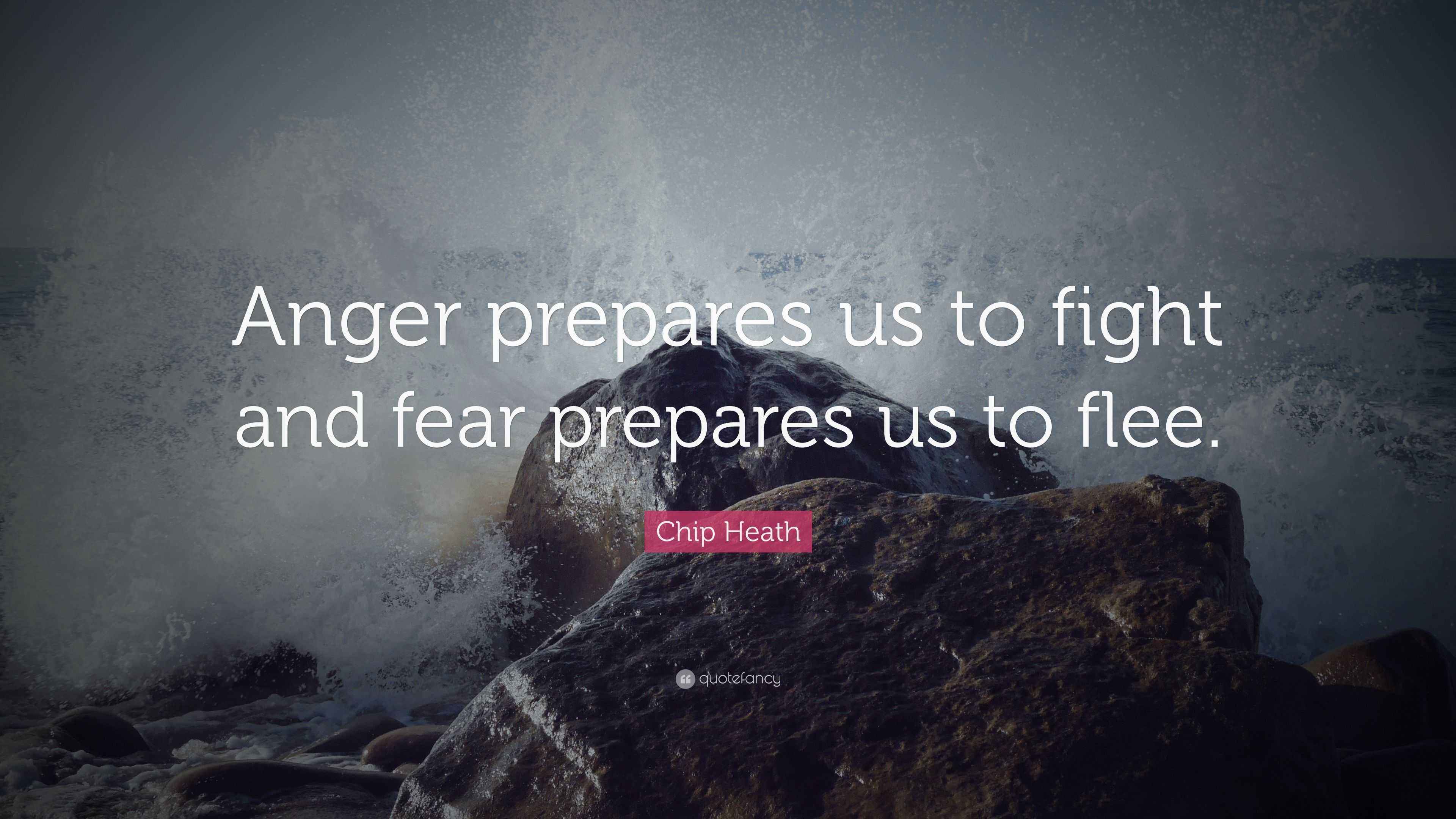 Chip Heath Quote: “Anger prepares us to fight and fear prepares us to ...