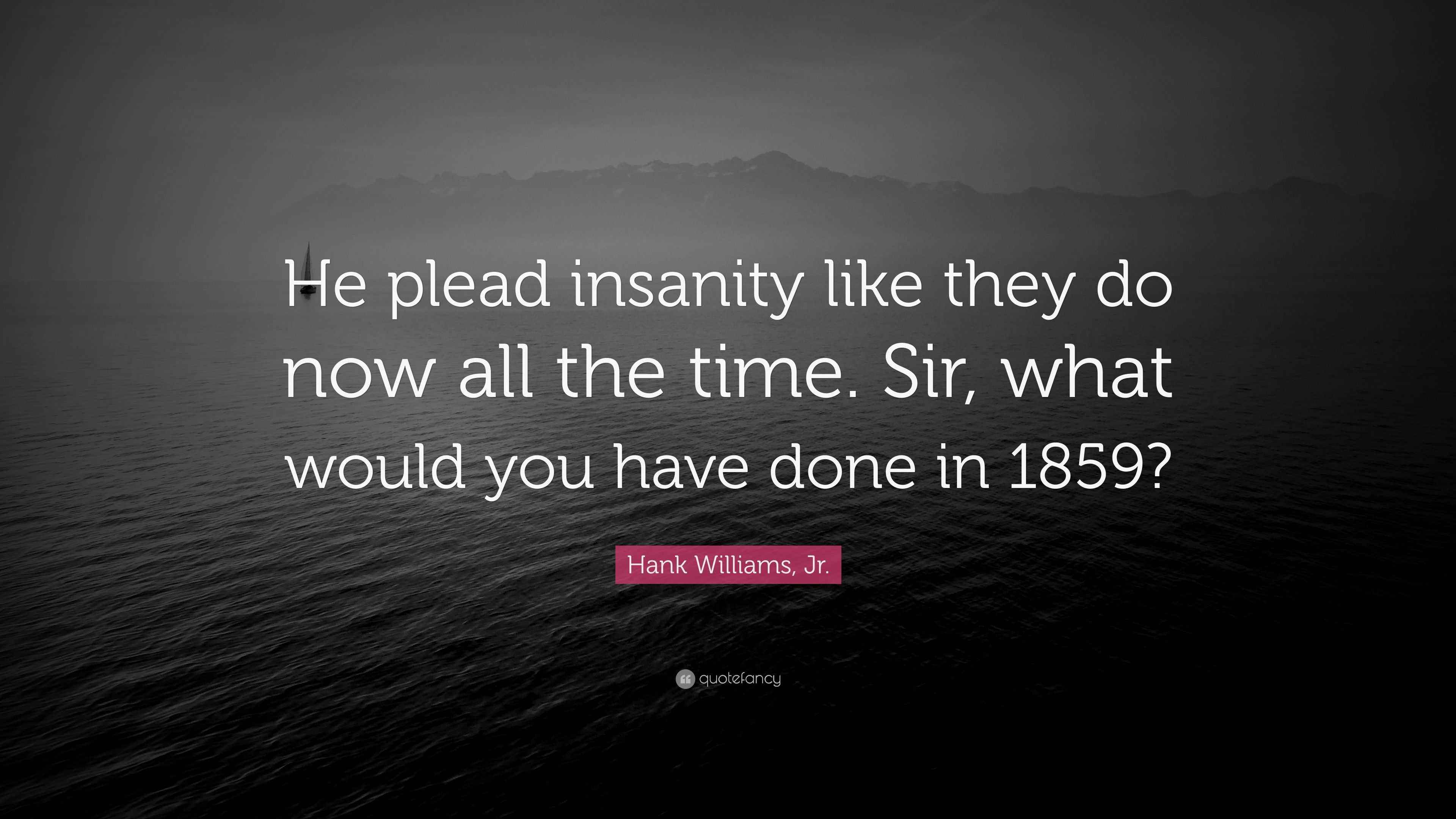 Hank Williams, Jr. Quote: “He plead insanity like they do now all the ...