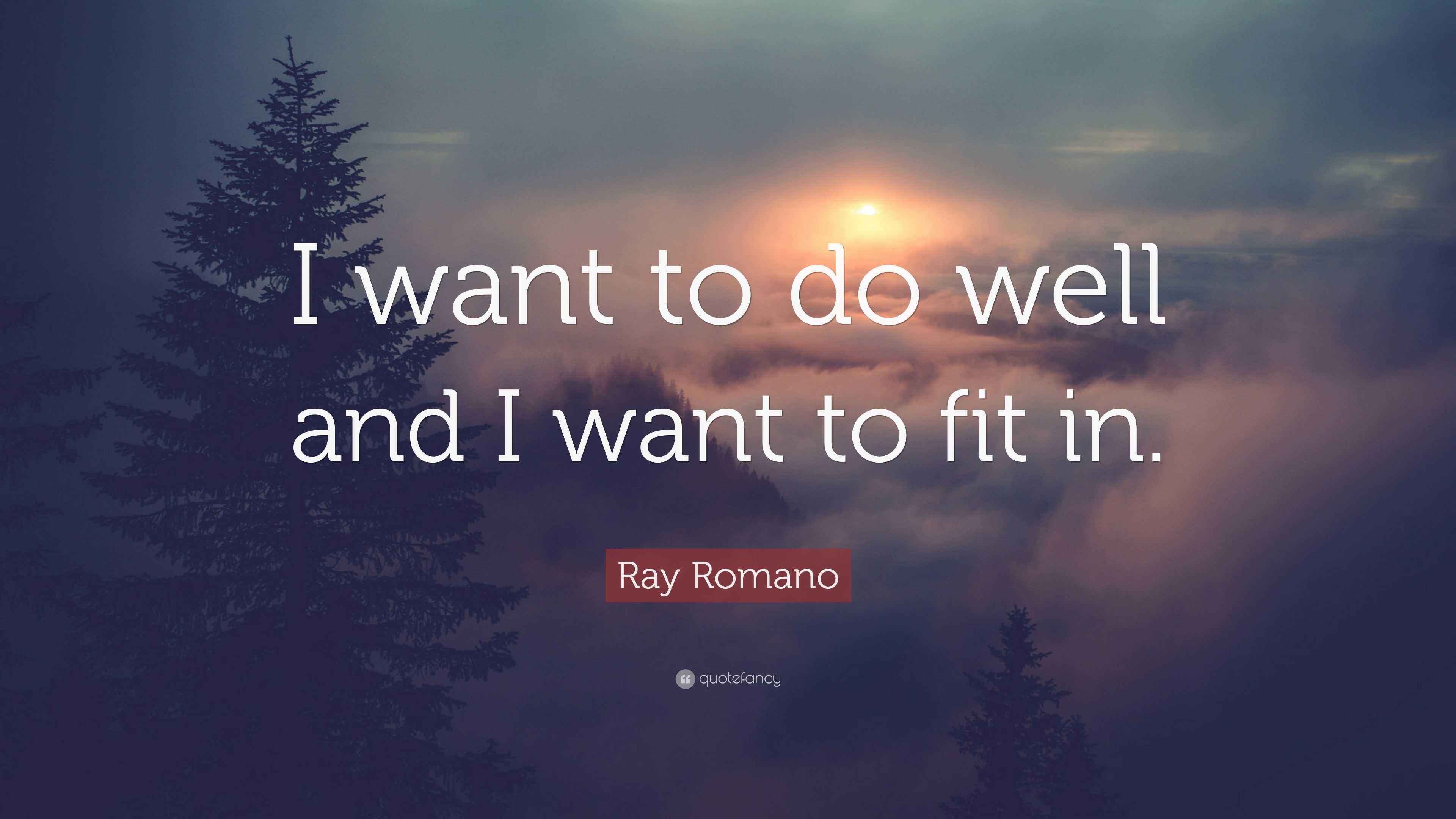 Ray Romano Quote: “I want to do well and I want to fit in.”