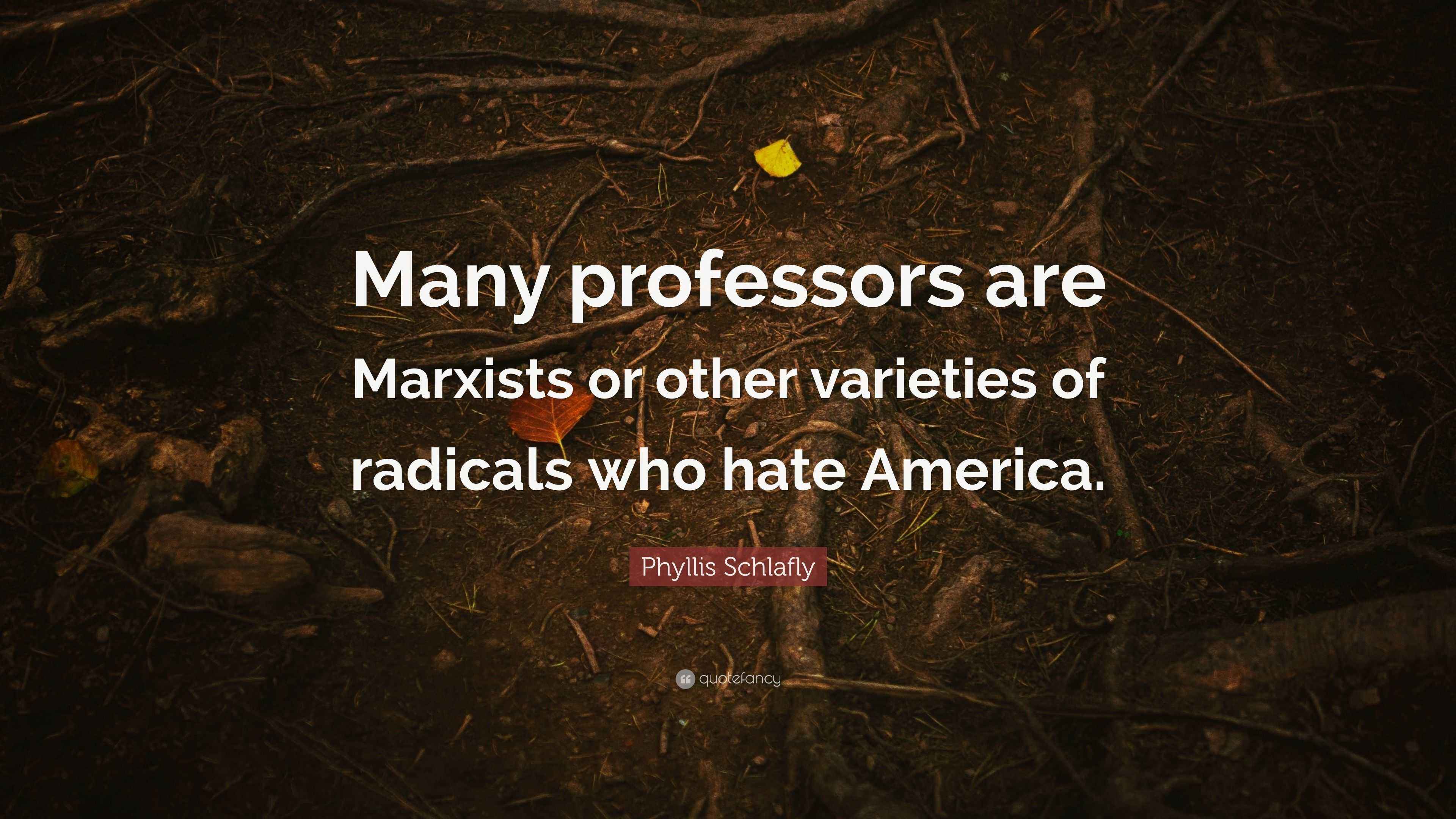 Phyllis Schlafly Quote: “Many professors are Marxists or other ...