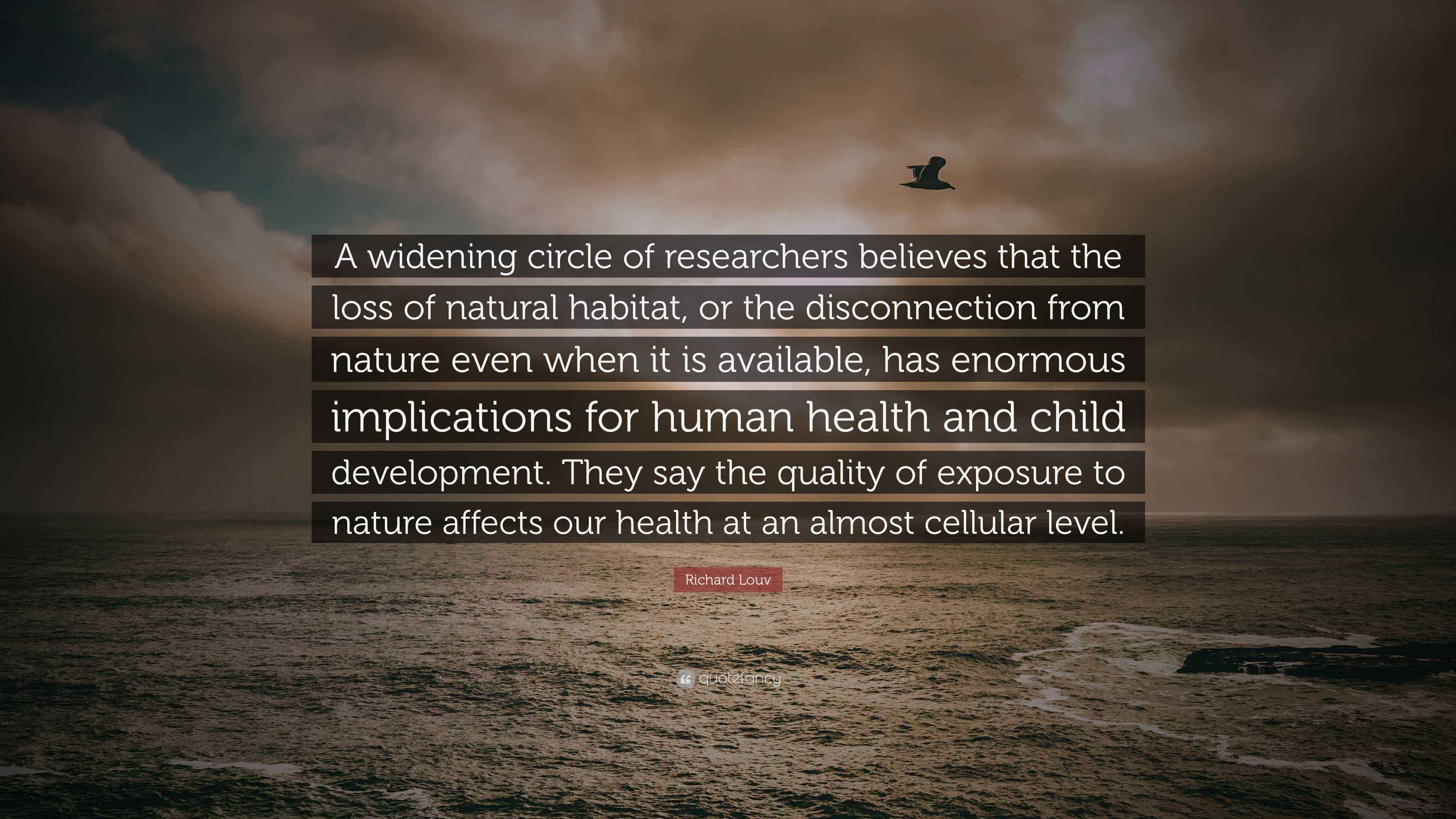 Richard Louv Quote: “A widening circle of researchers believes that the ...