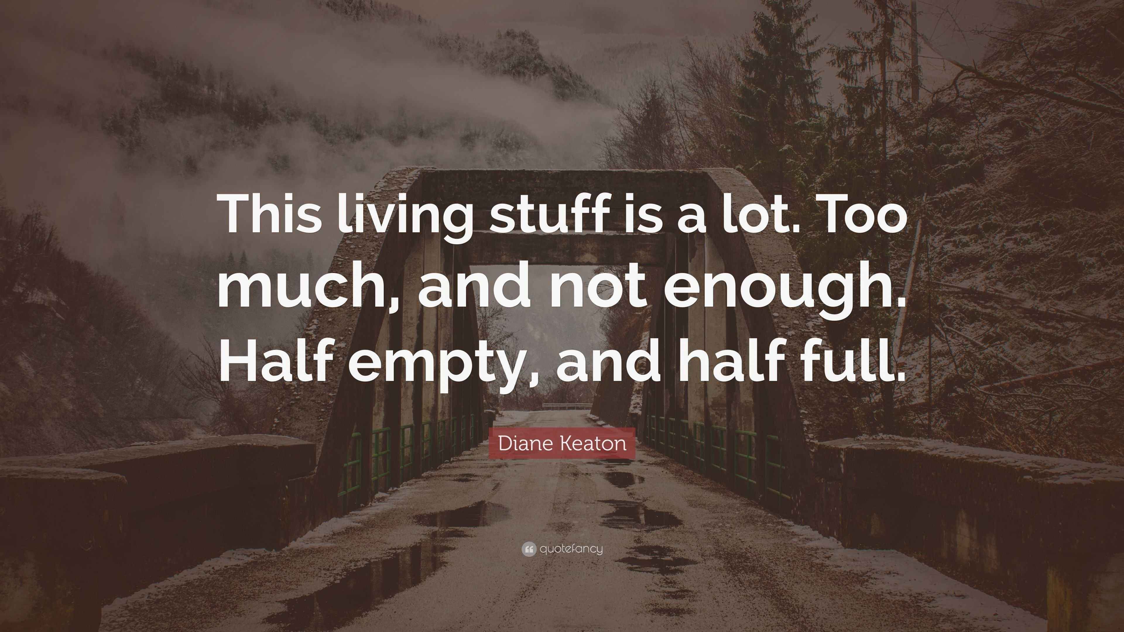 Diane Keaton Quote: “This living stuff is a lot. Too much, and not ...