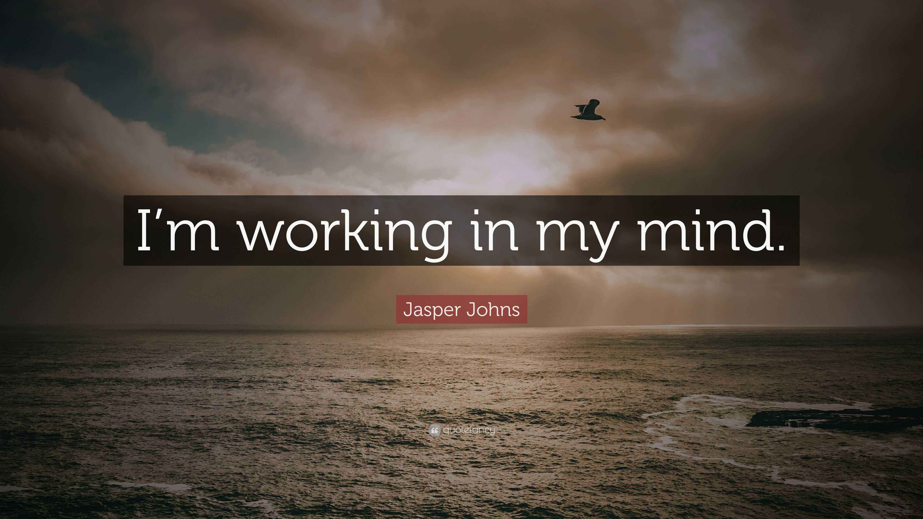 Jasper Johns Quote: “I’m working in my mind.”