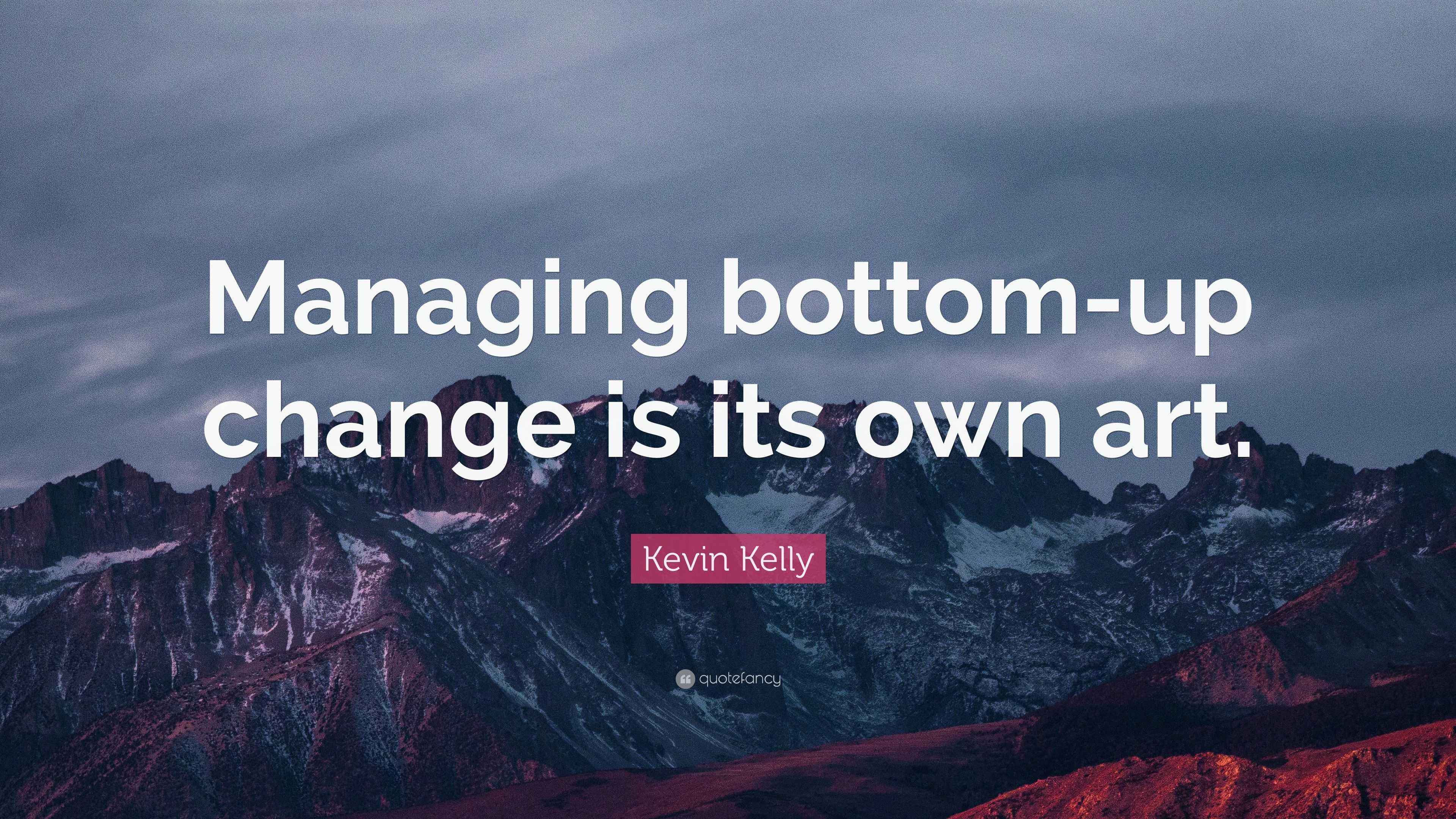Kevin Kelly Quote: “Managing bottom-up change is its own art.”