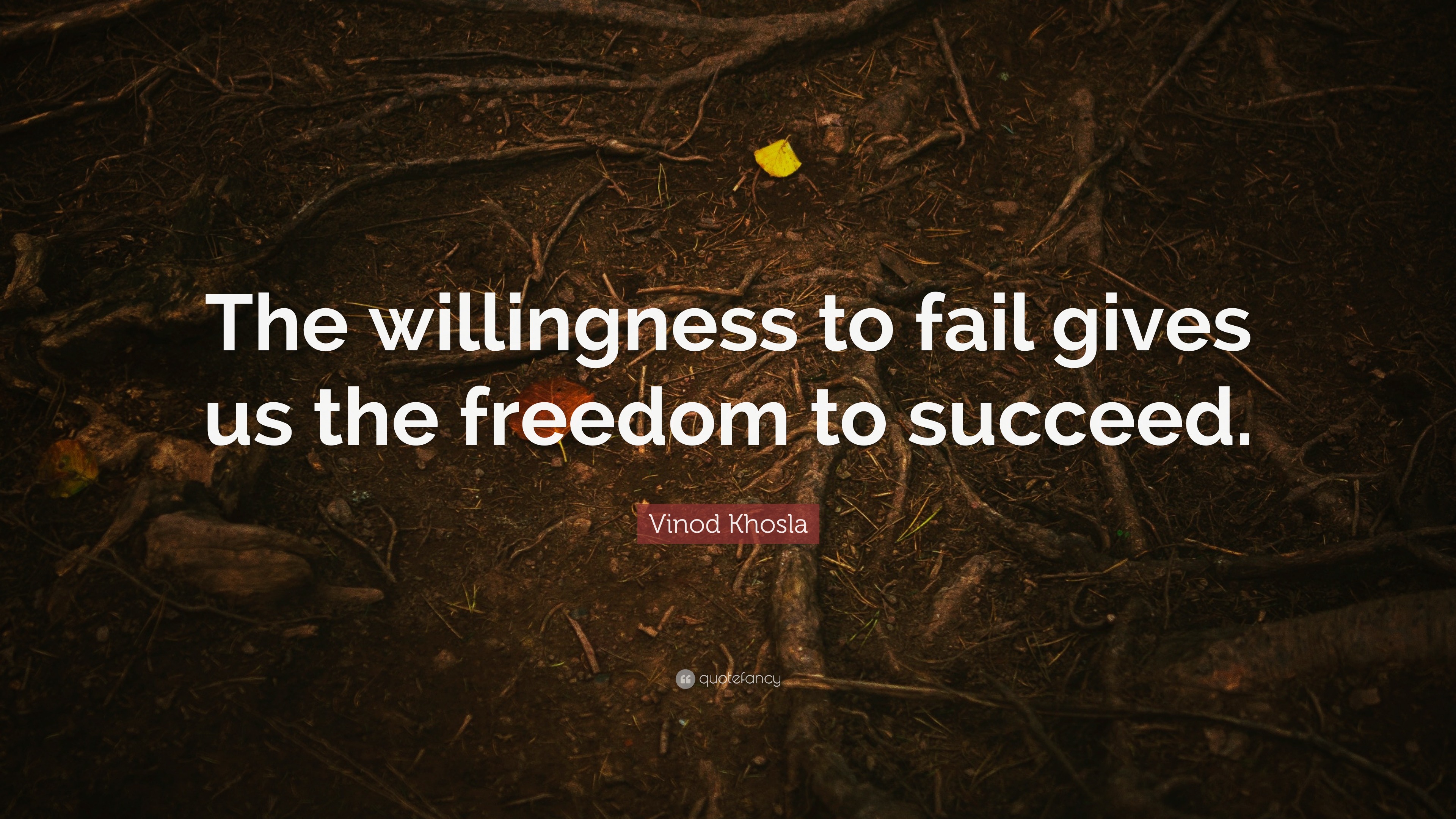 Vinod Khosla Quote: “The willingness to fail gives us the freedom to ...