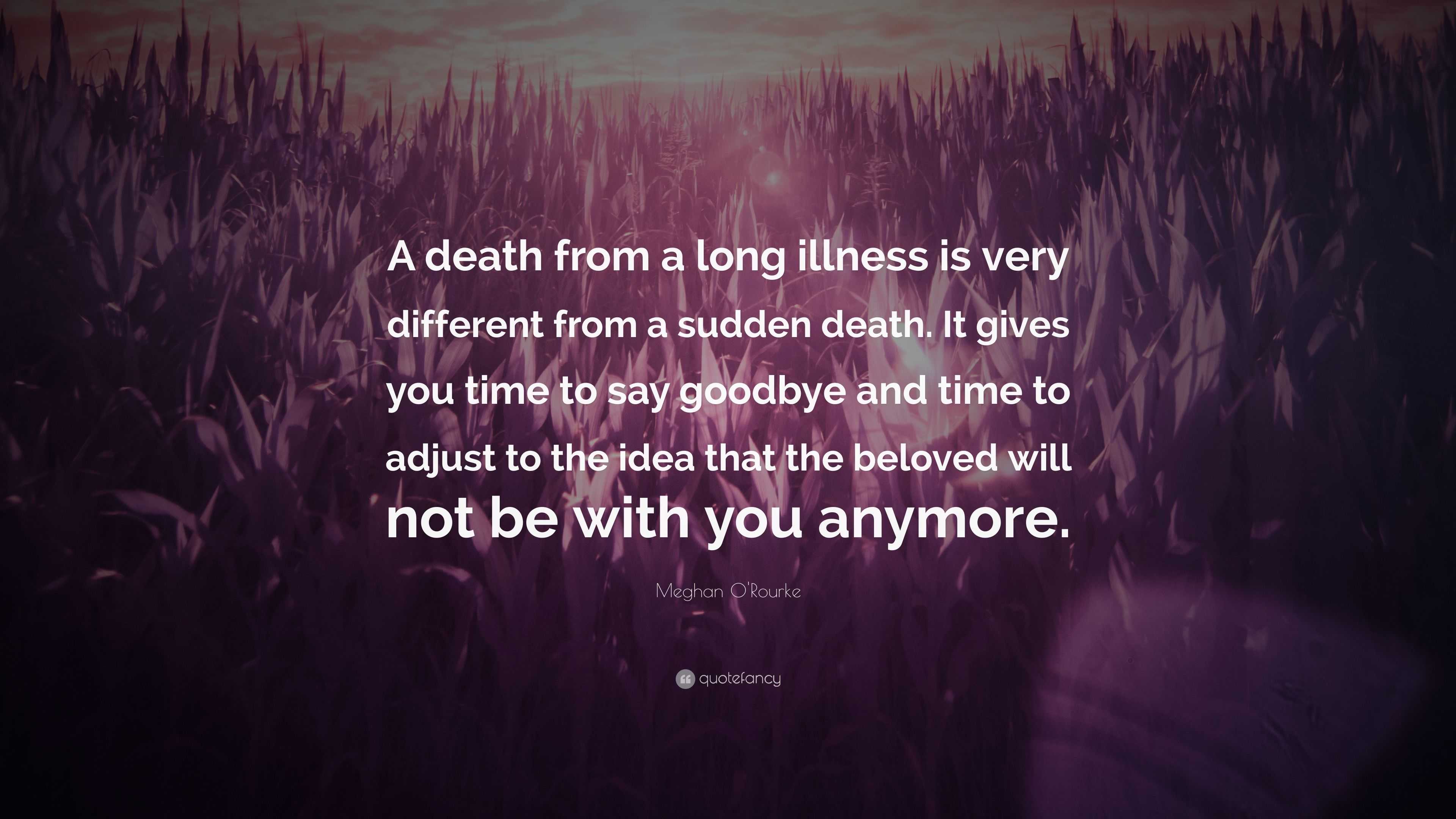 Meghan O'Rourke Quote: “A death from a long illness is very different ...