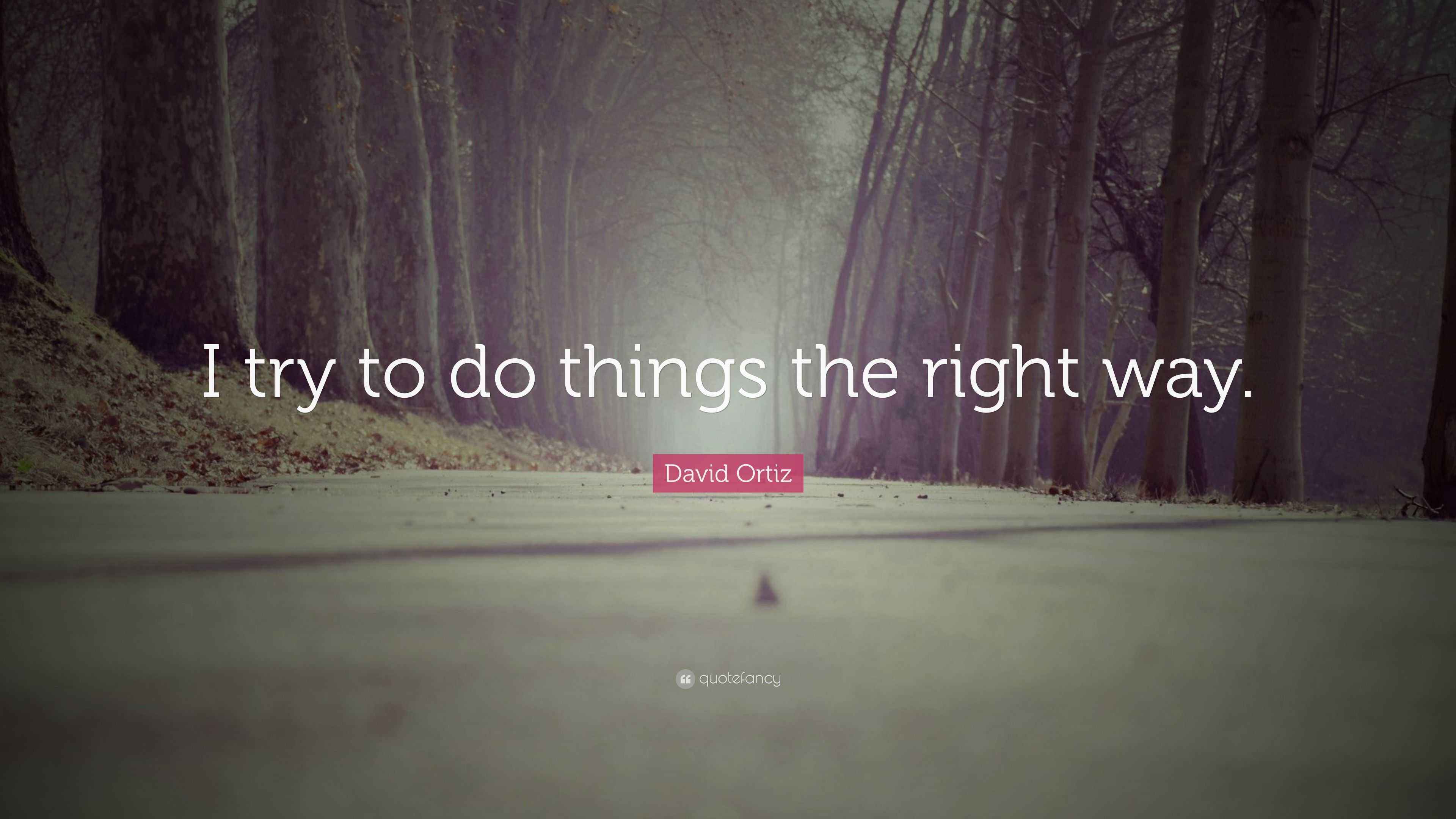 David Ortiz Quote: “I try to do things the right way.”