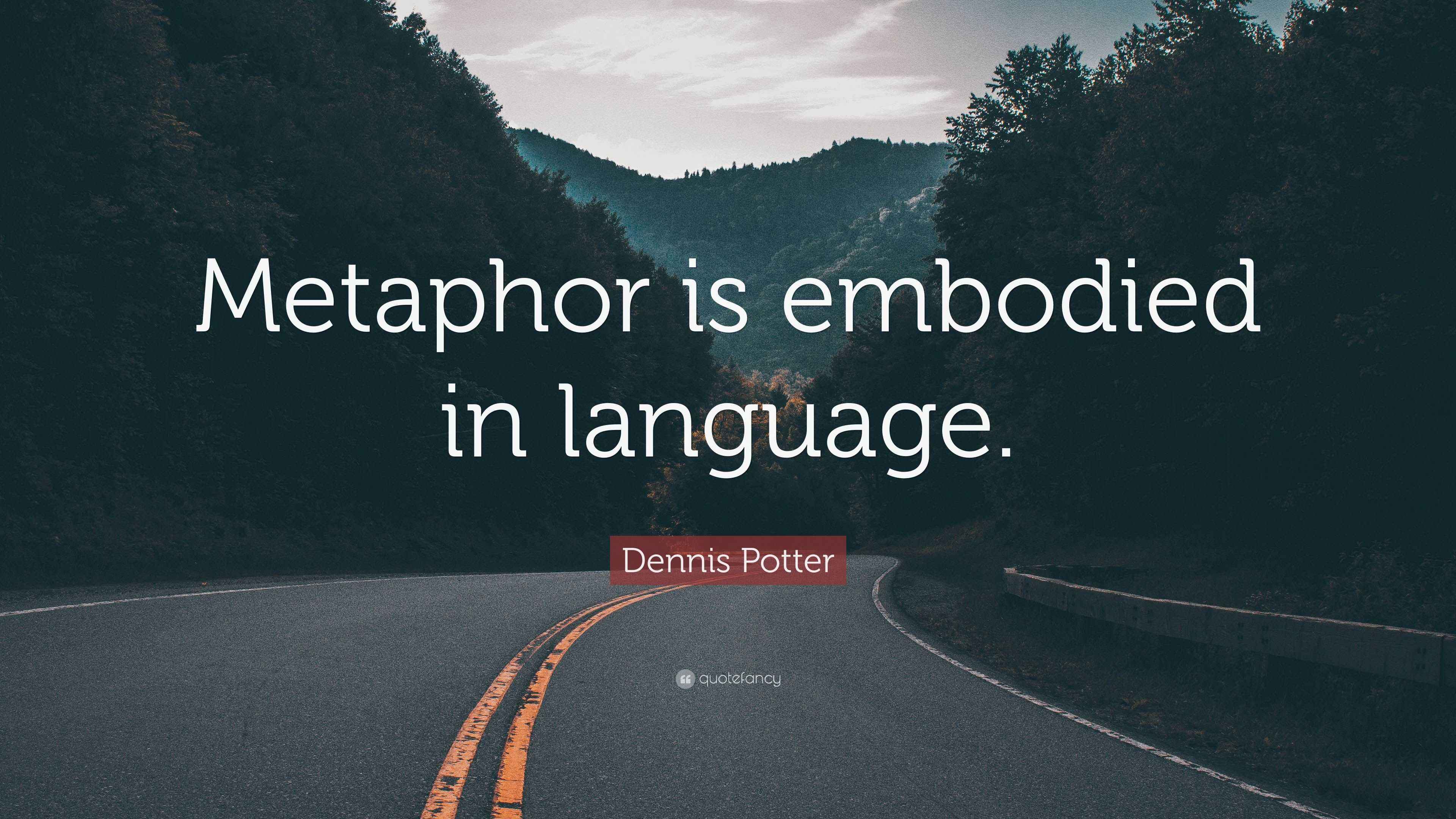 Dennis Potter Quote: “Metaphor is embodied in language.”