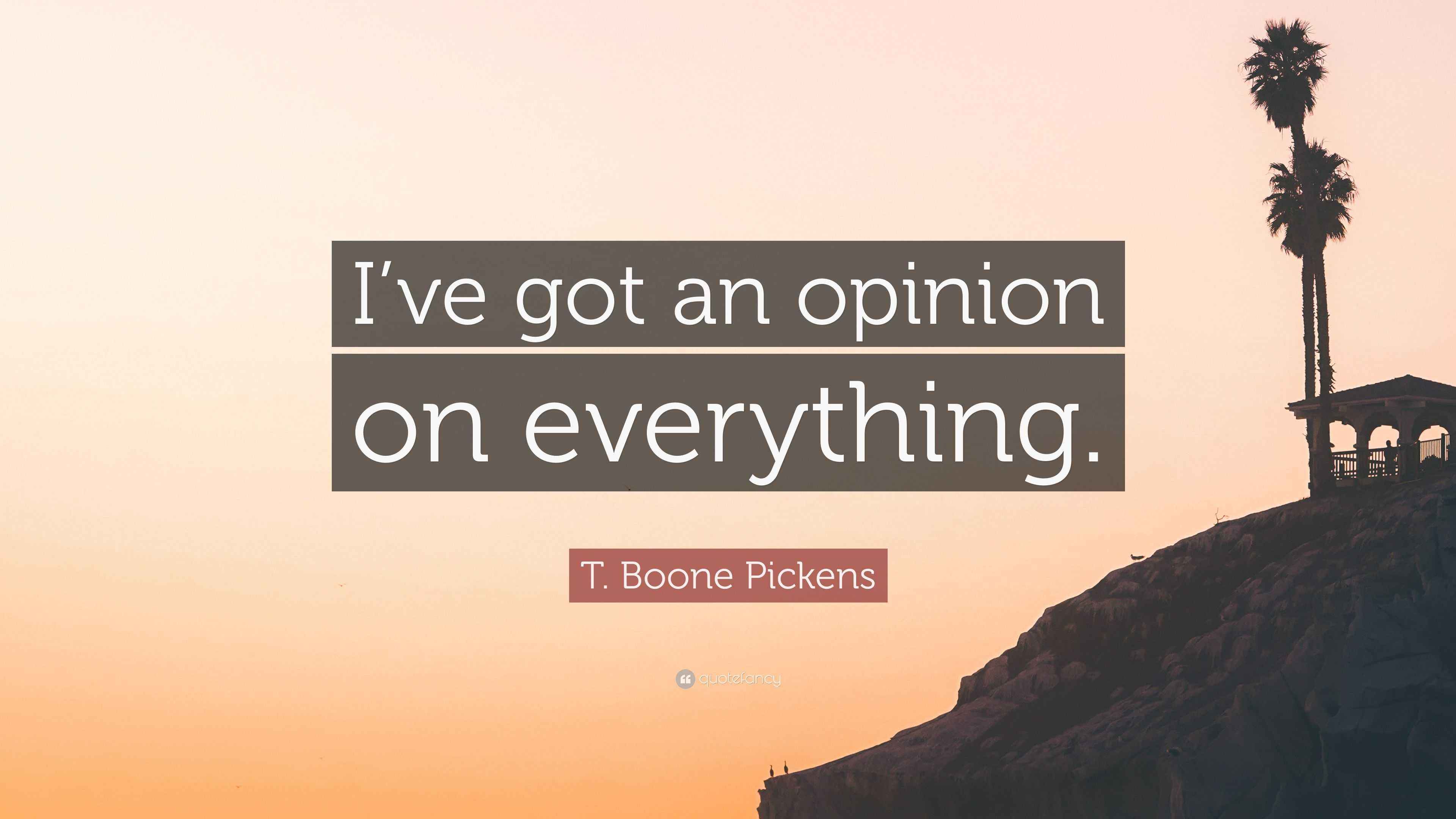 T. Boone Pickens Quote: “I’ve got an opinion on everything.”