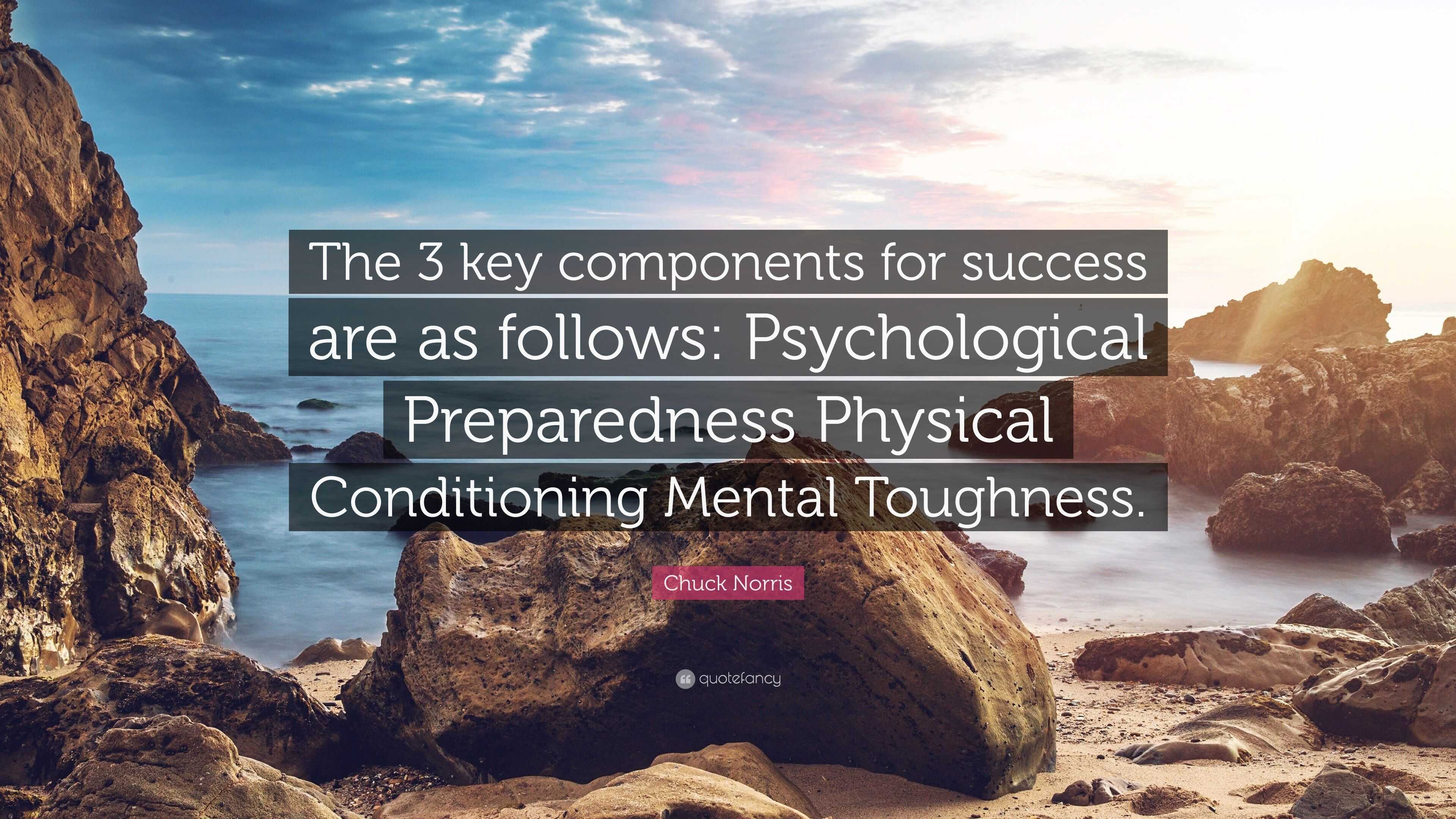 Chuck Norris Quote: “The 3 key components for success are as follows ...