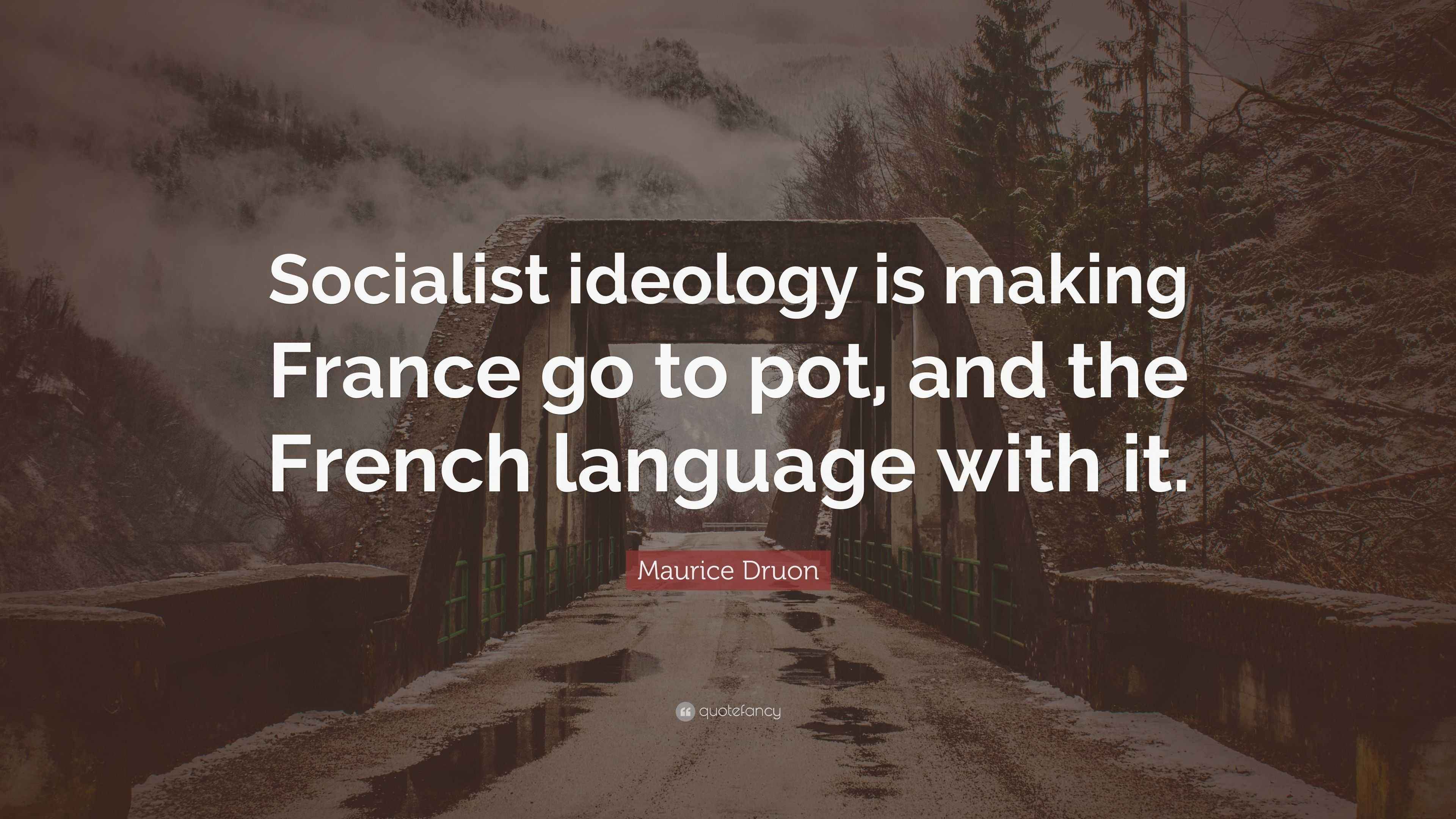 Maurice Druon Quote: “Socialist ideology is making France go to pot ...