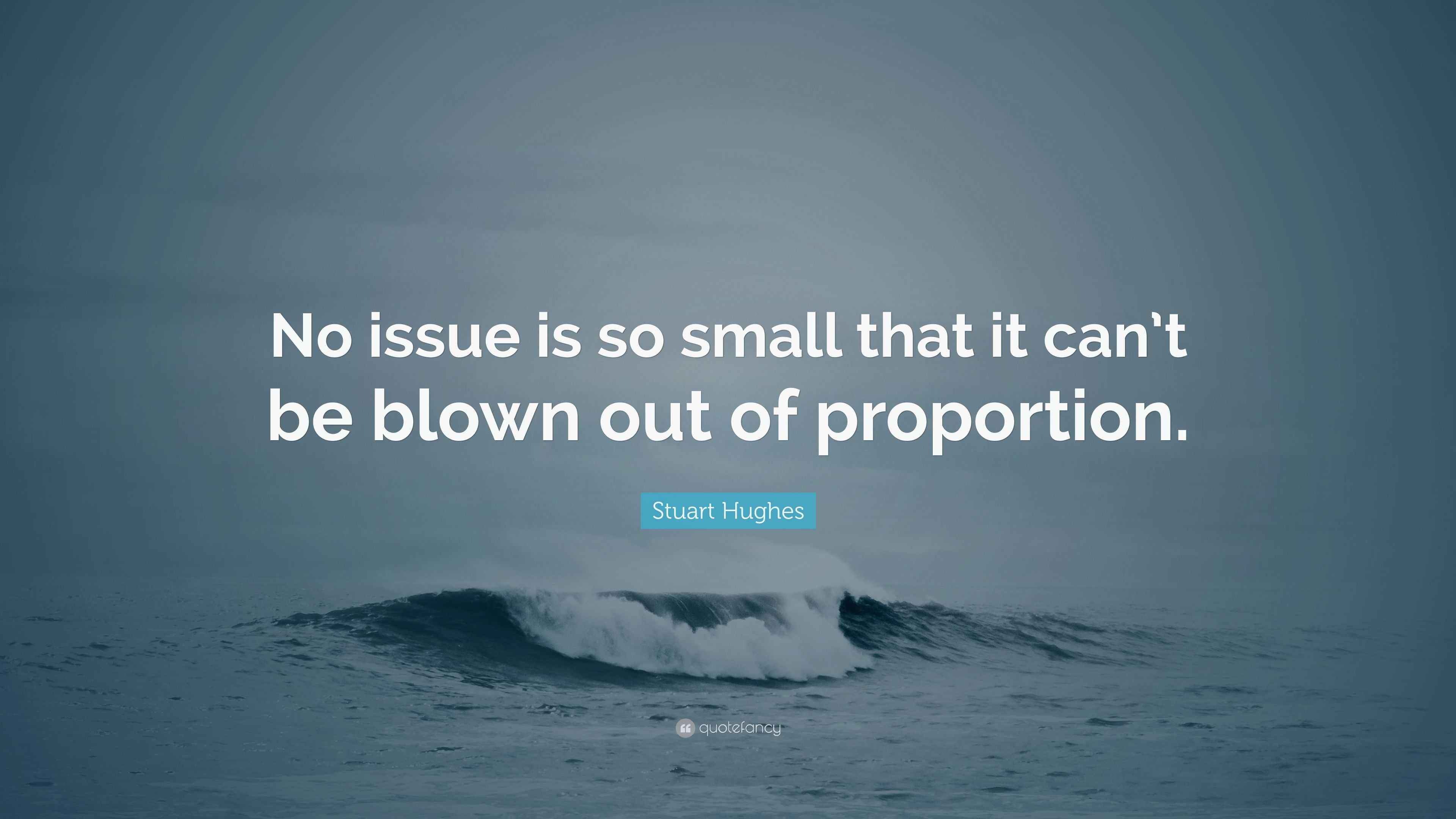 Stuart Hughes Quote: “No issue is so small that it can’t be blown out ...