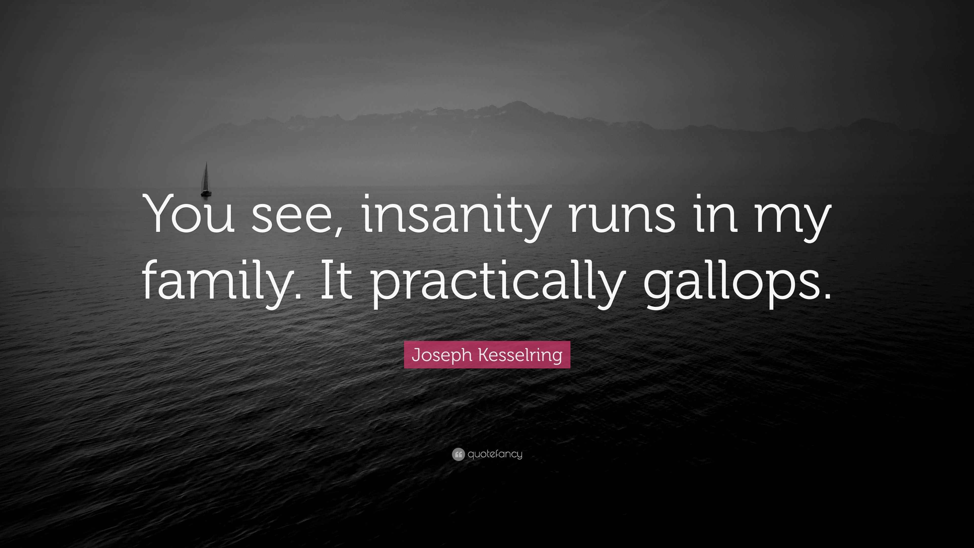 Joseph Kesselring Quote: “You see, insanity runs in my family. It ...