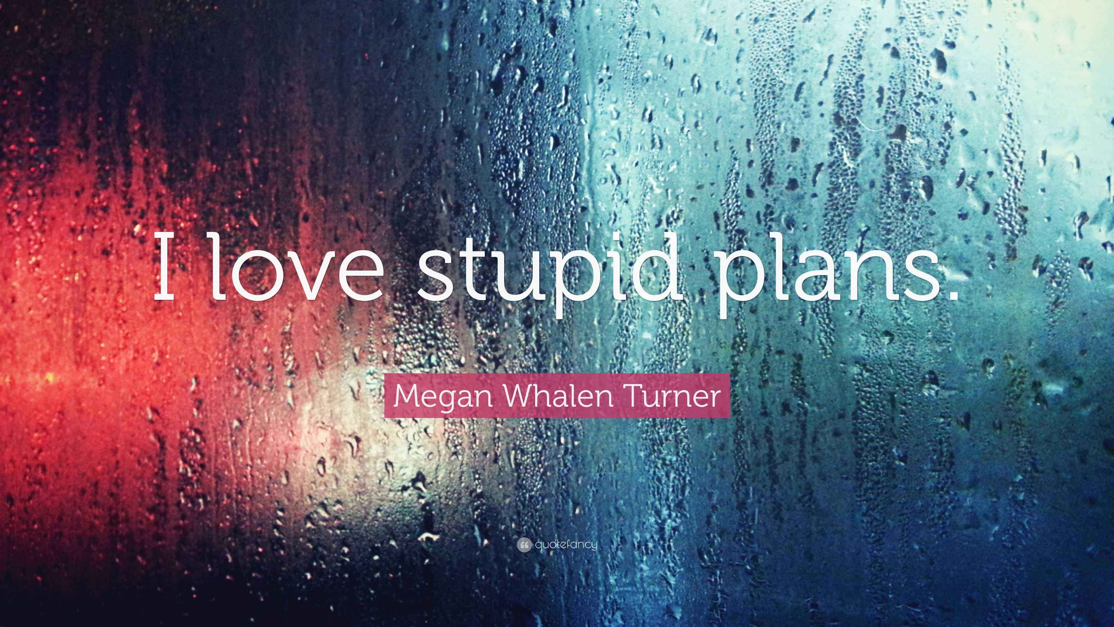 Megan Whalen Turner Quote: “I love stupid plans.”