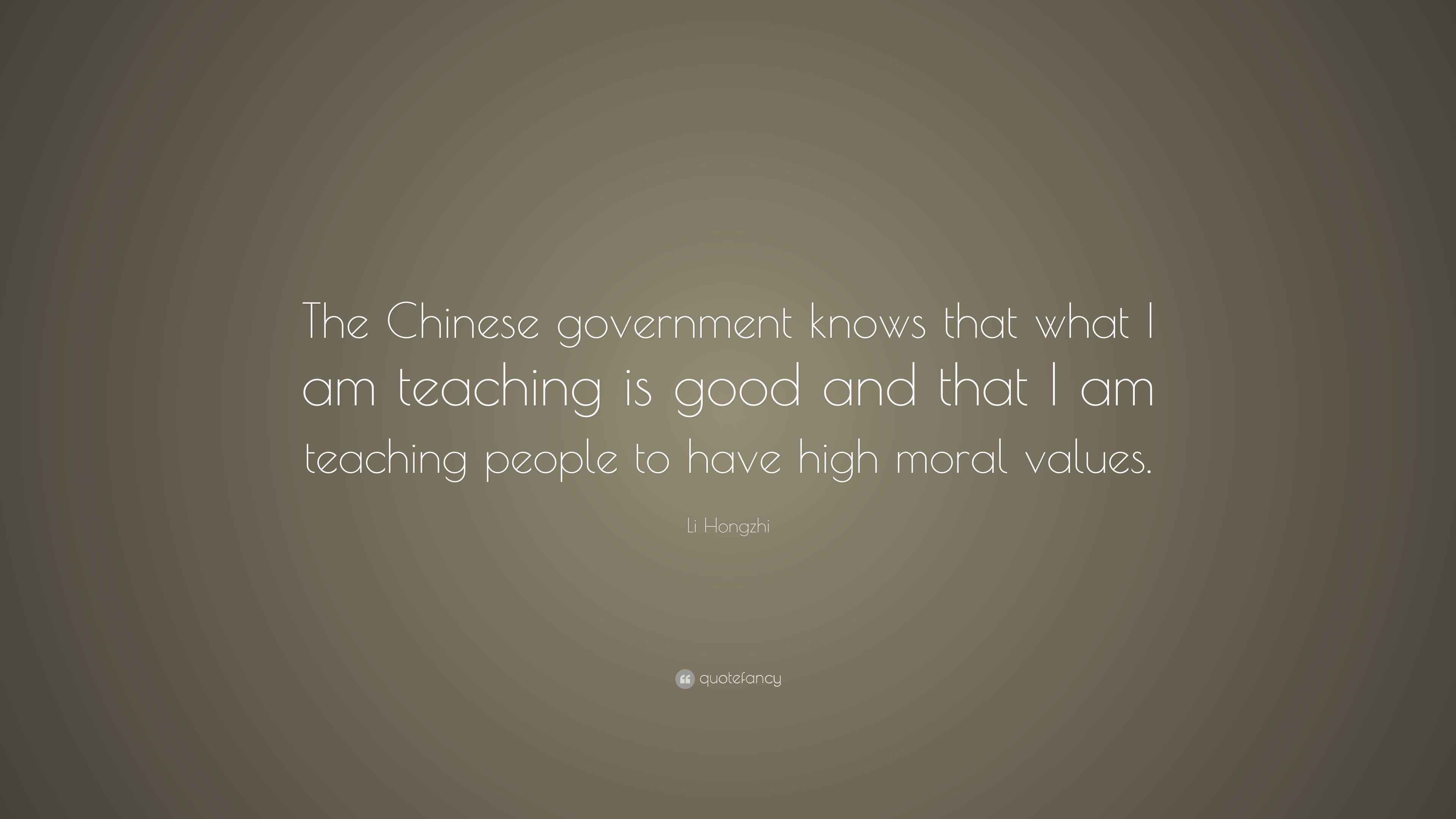 Li Hongzhi Quote: “The Chinese government knows that what I am teaching ...
