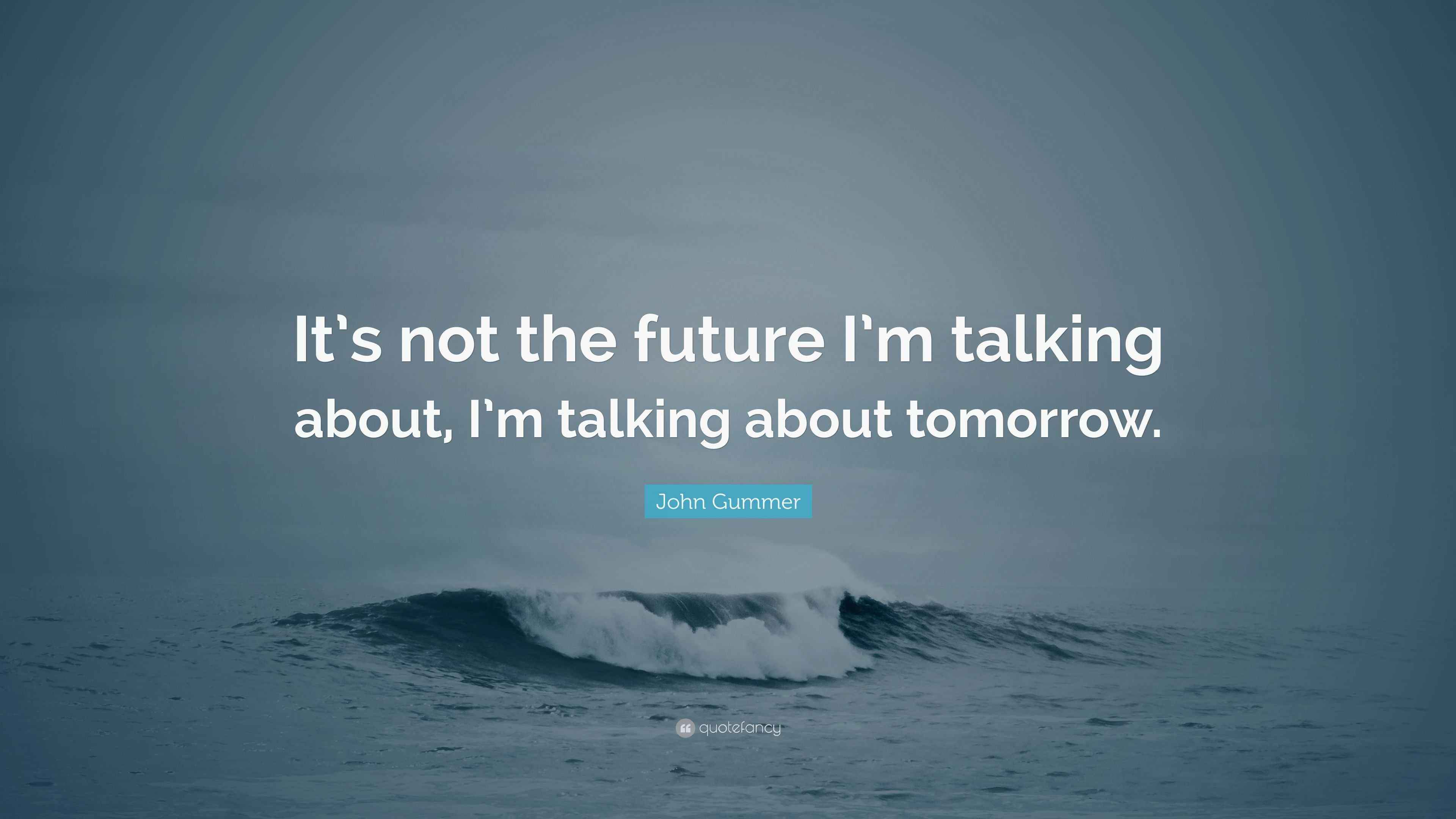 John Gummer Quote: “It’s not the future I’m talking about, I’m talking ...