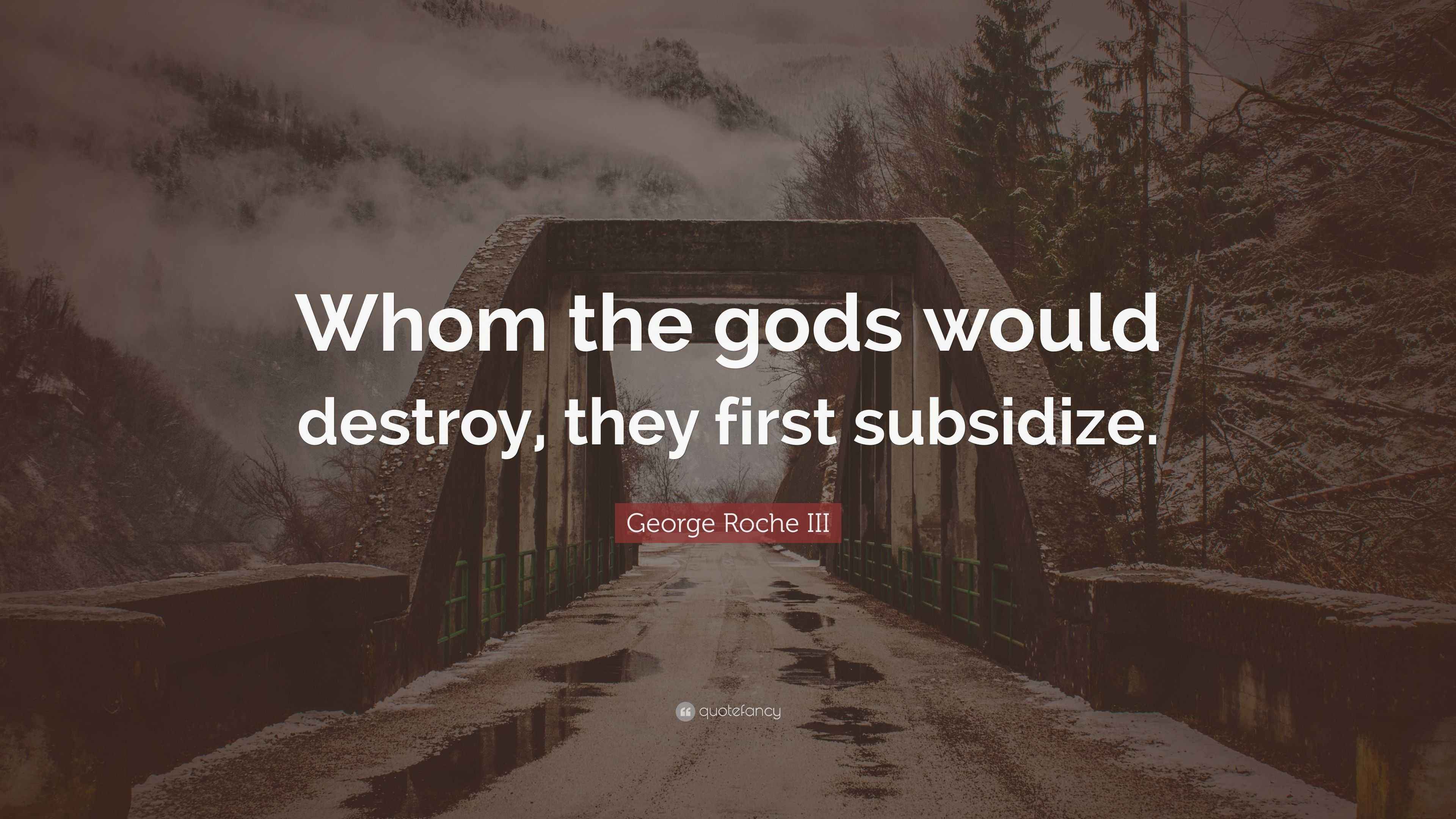 George Roche III Quote: “Whom the gods would destroy, they first ...