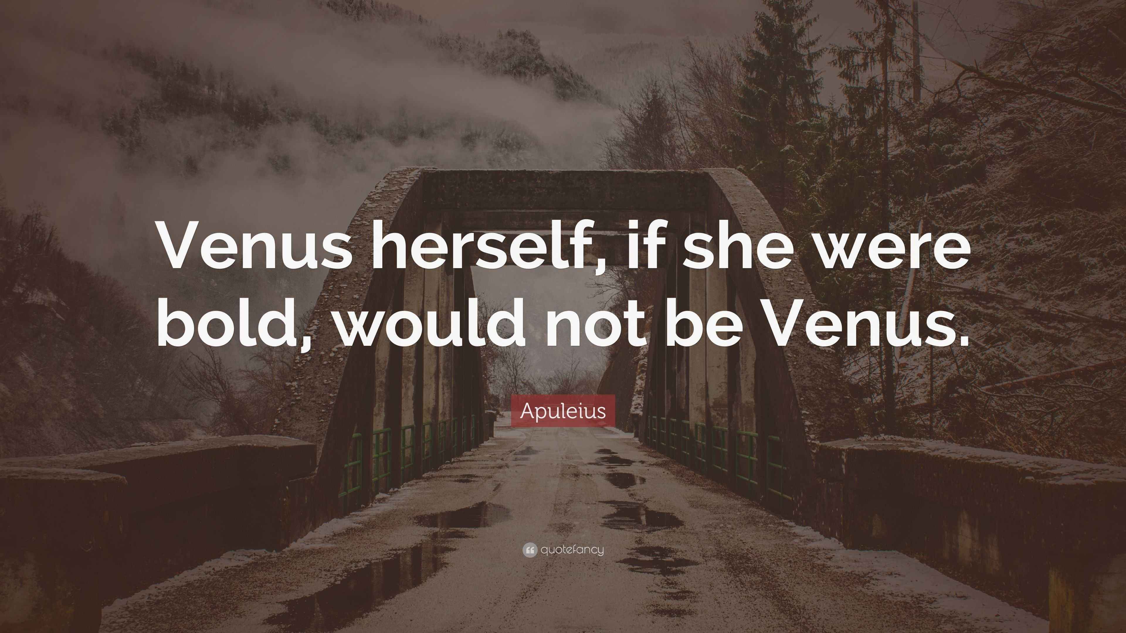 Apuleius Quote: “Venus herself, if she were bold, would not be Venus.”