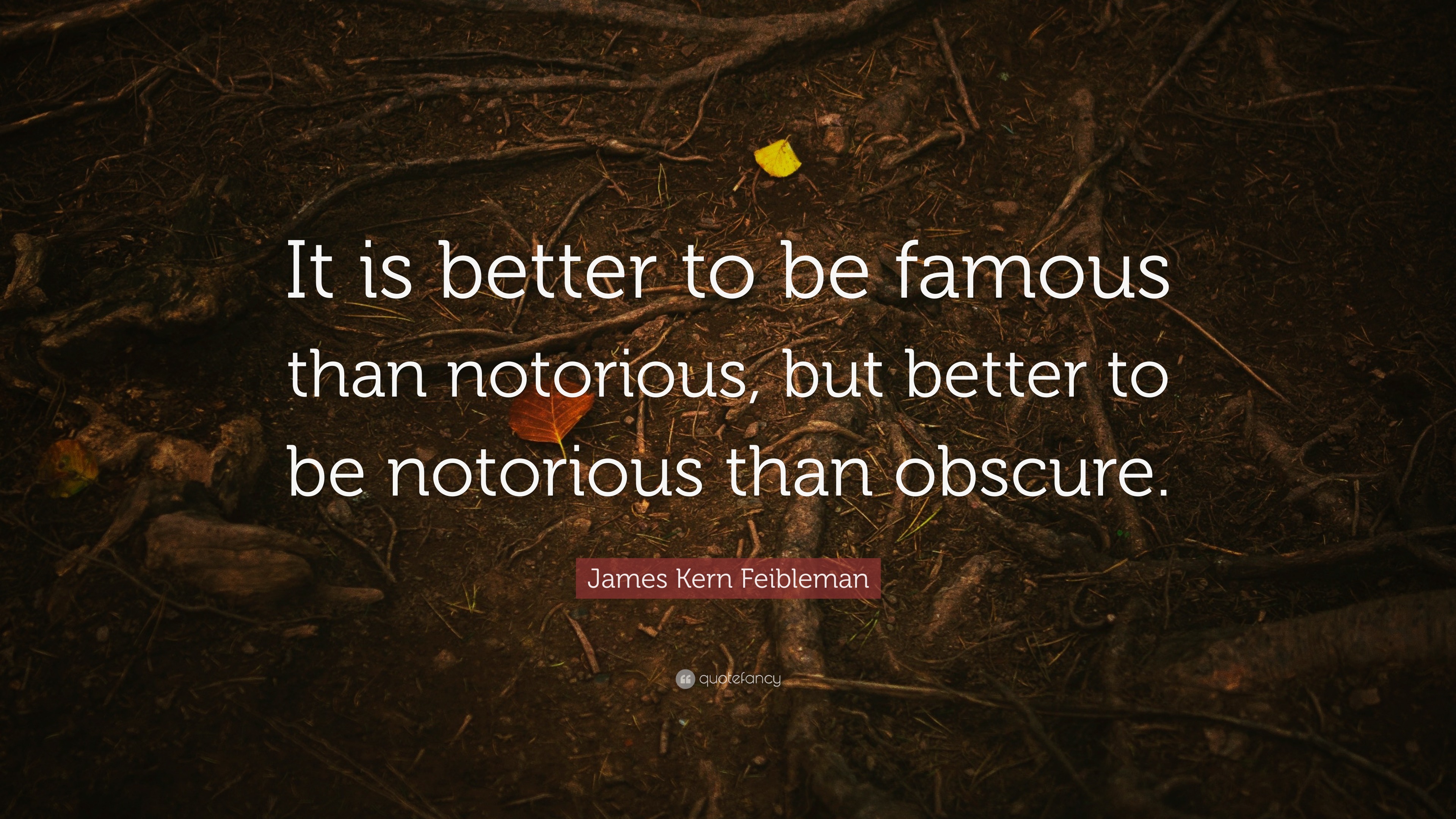James Kern Feibleman Quote: “It is better to be famous than notorious ...
